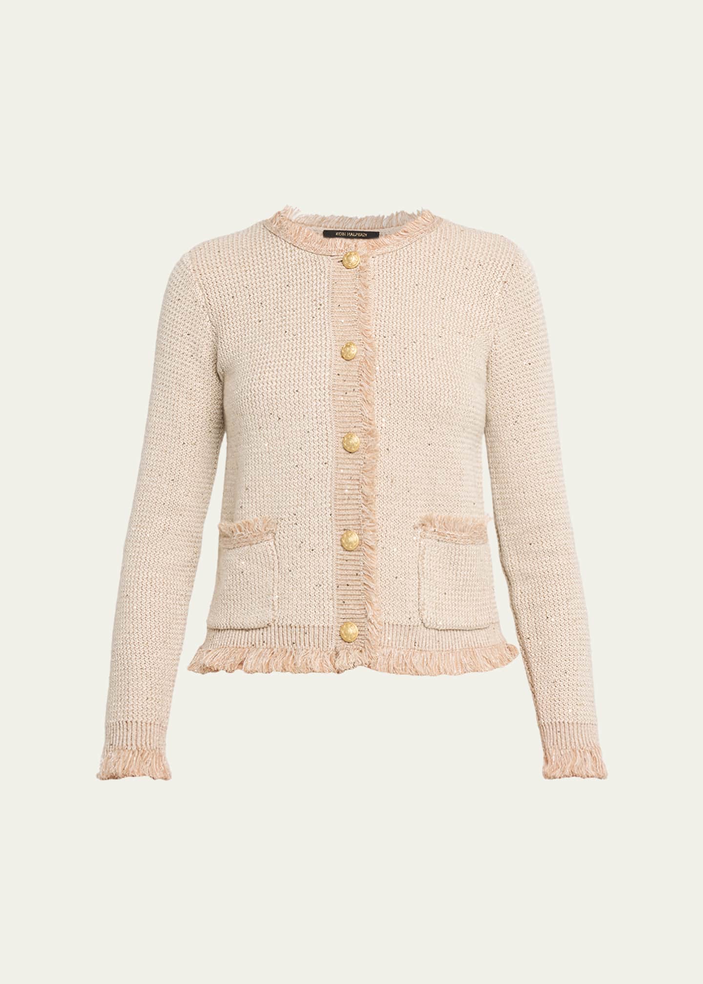 Kobi Halperin Kailey Fringe-Trim Sequin Knit Sweater - Bergdorf Goodman