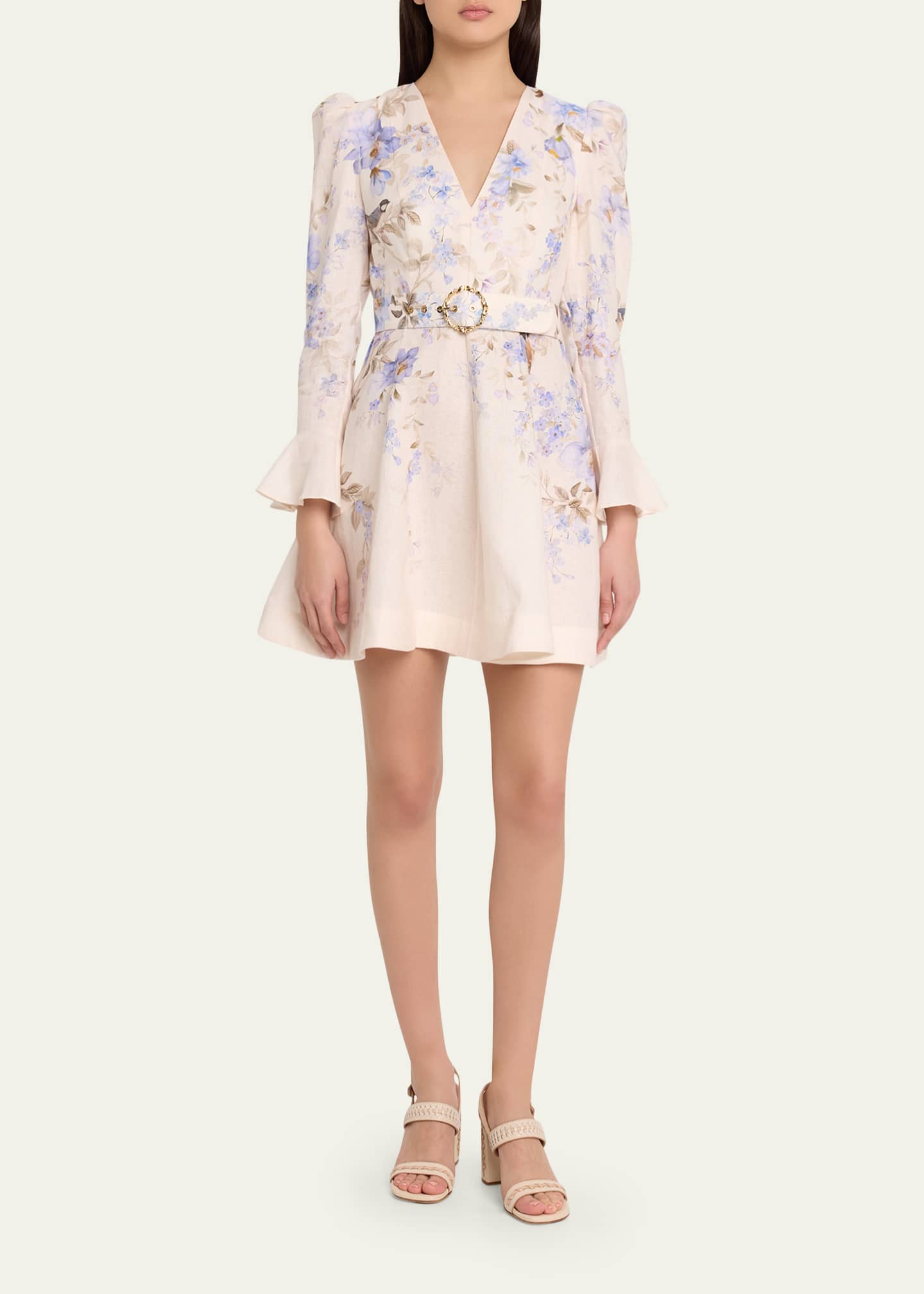 Zimmermann Luna Plunge Mini Dress - Bergdorf Goodman
