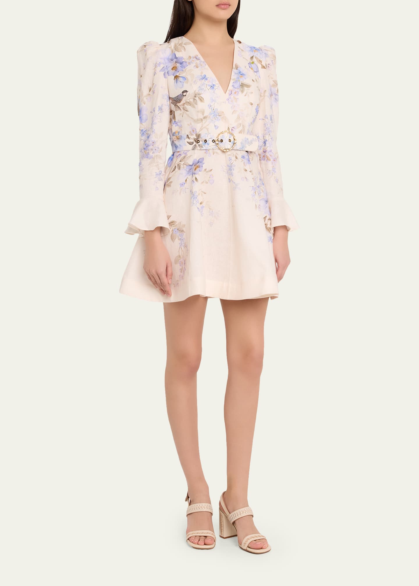 Zimmermann Luna Plunge Mini Dress - Bergdorf Goodman