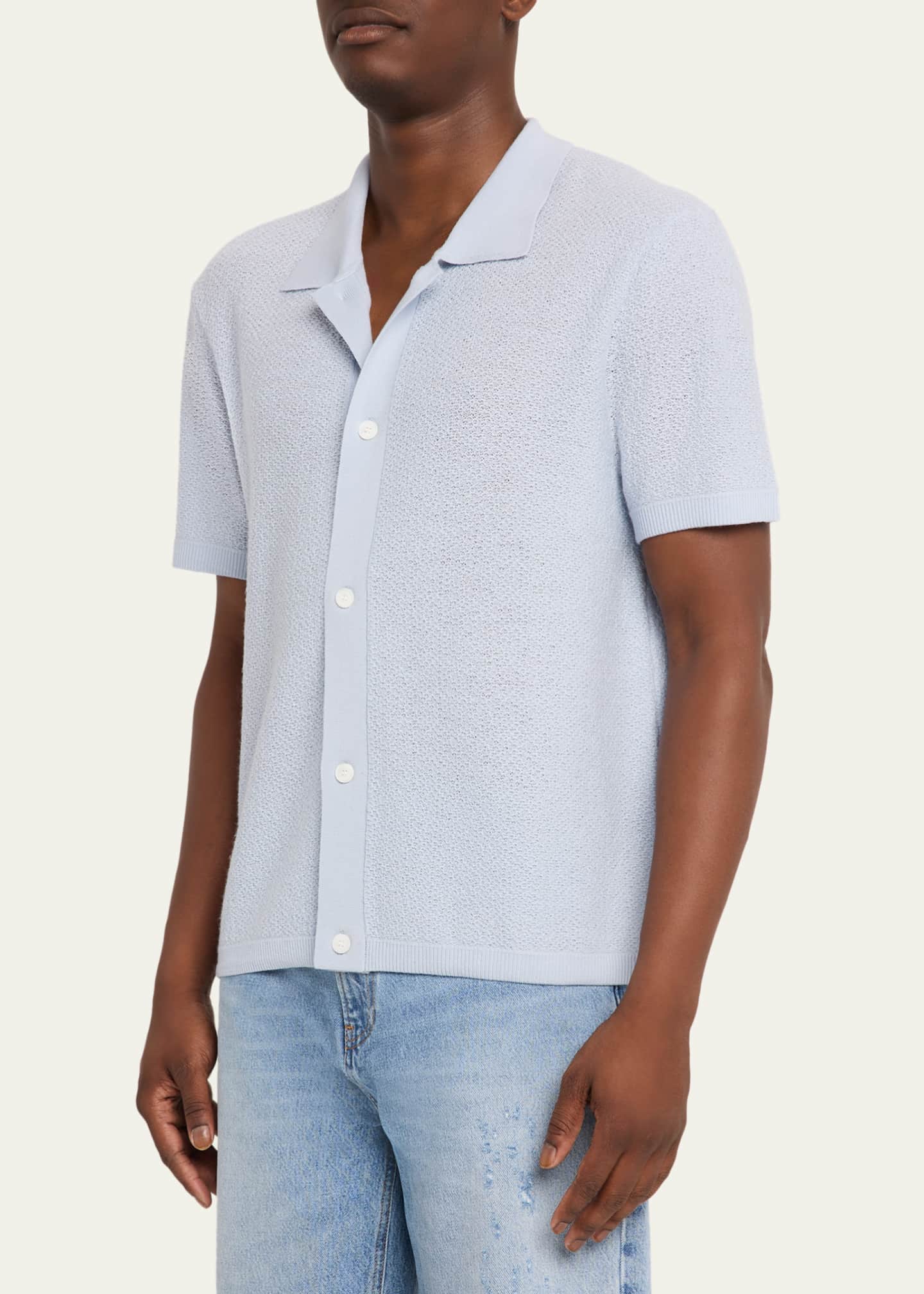 FRAME Men's Textured Short-Sleeve Shirt - Bergdorf Goodman