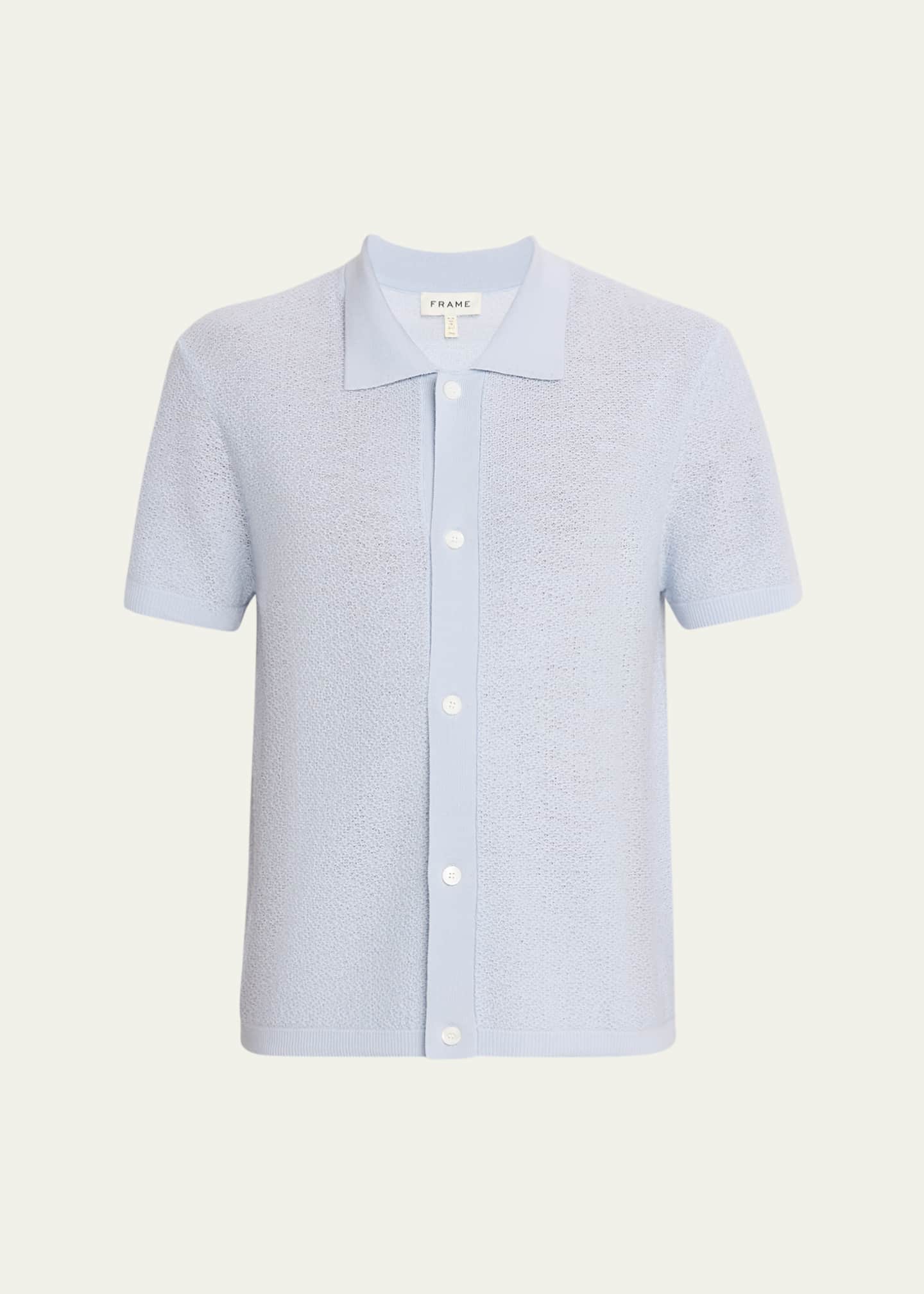 FRAME Men's Textured Short-Sleeve Shirt - Bergdorf Goodman