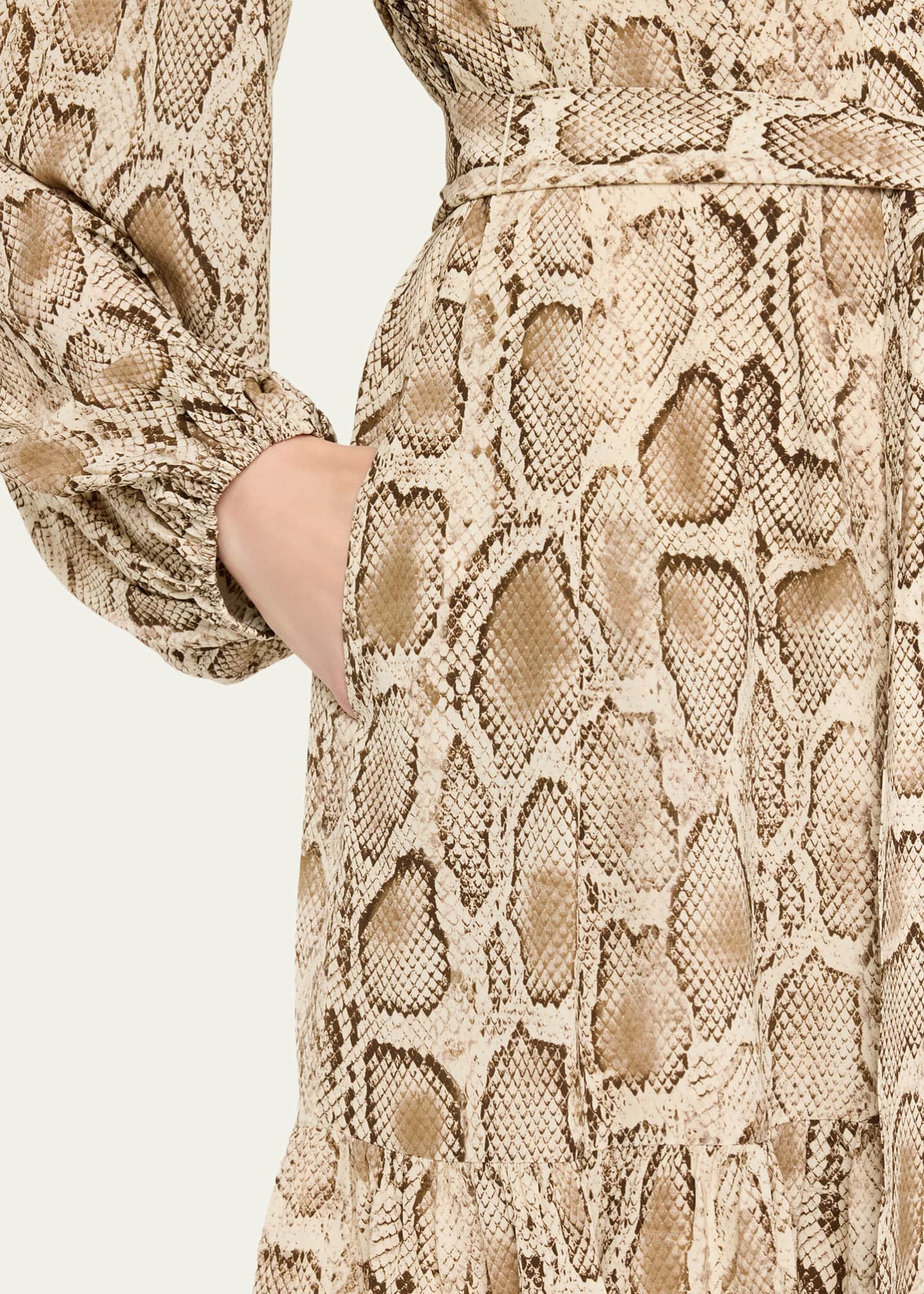 Kobi Halperin Samara Snakeskin-Print Viscose Dress - Bergdorf Goodman
