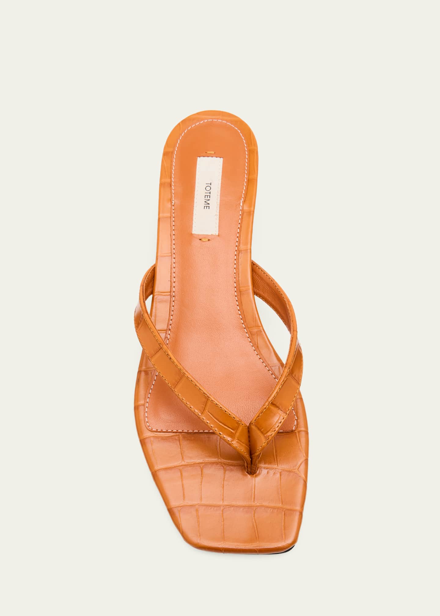 Toteme 35mm Croc-Embossed Leather Heeled Flip Flops - Bergdorf Goodman