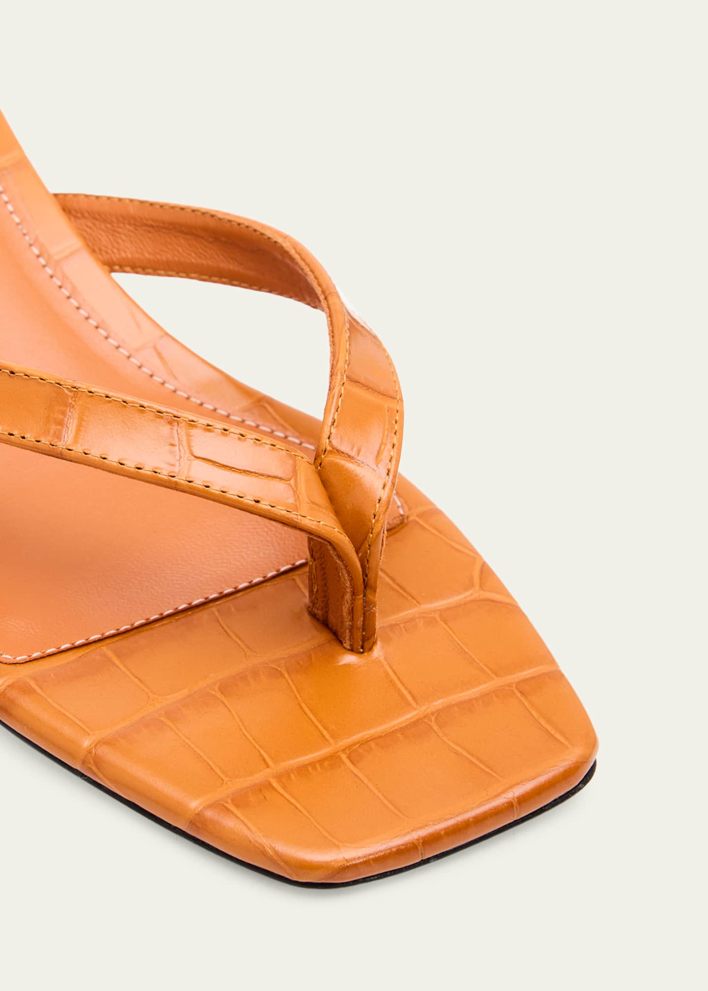 Toteme 35mm Croc-Embossed Leather Heeled Flip Flops - Bergdorf Goodman