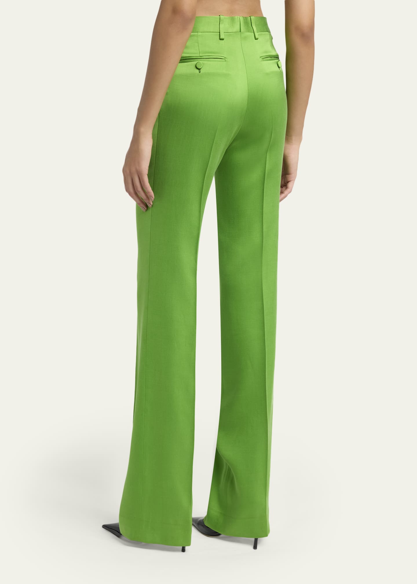 TOM FORD Pleated Silk Straight-Leg Trousers - Bergdorf Goodman