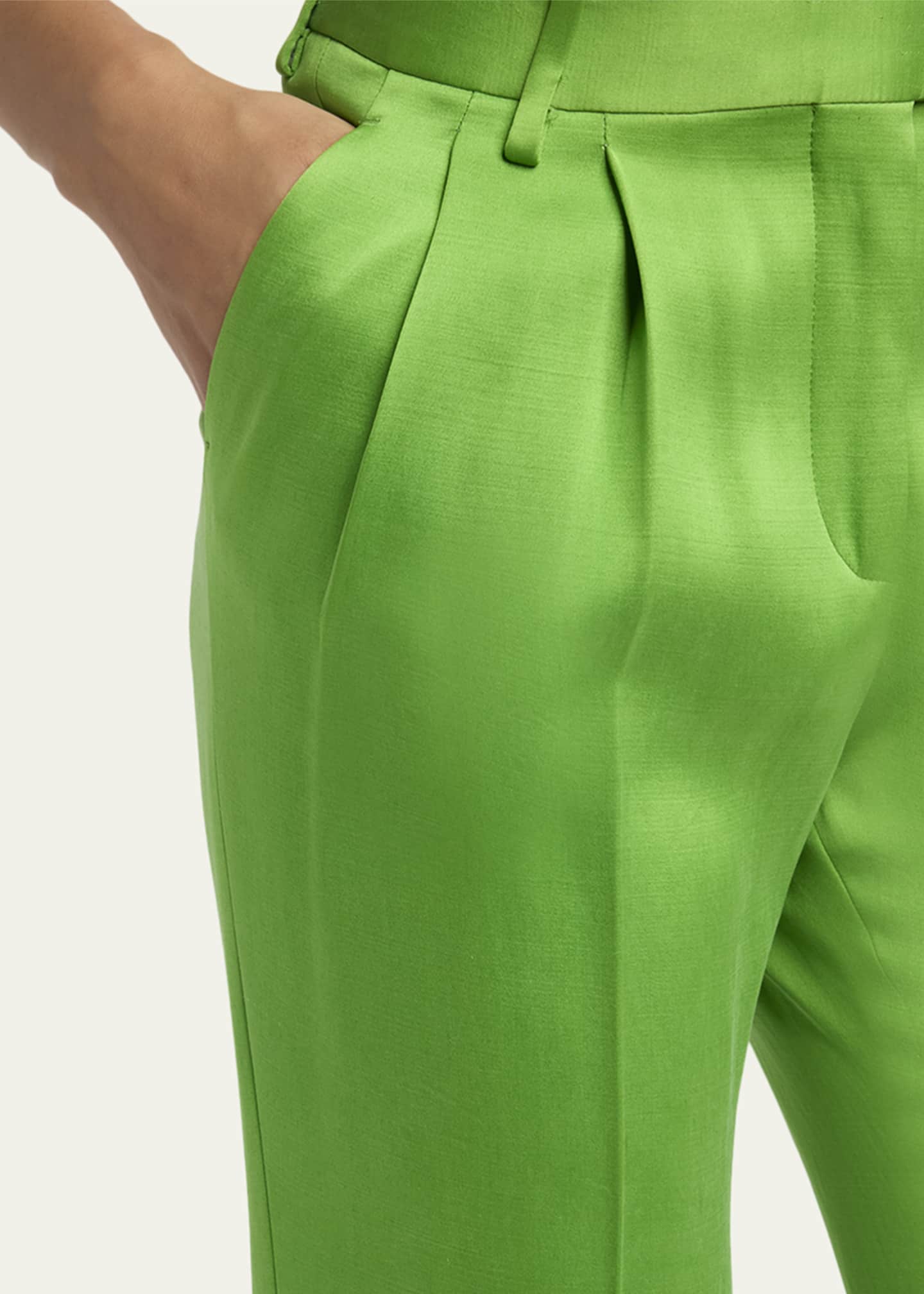 TOM FORD Pleated Silk Straight-Leg Trousers - Bergdorf Goodman