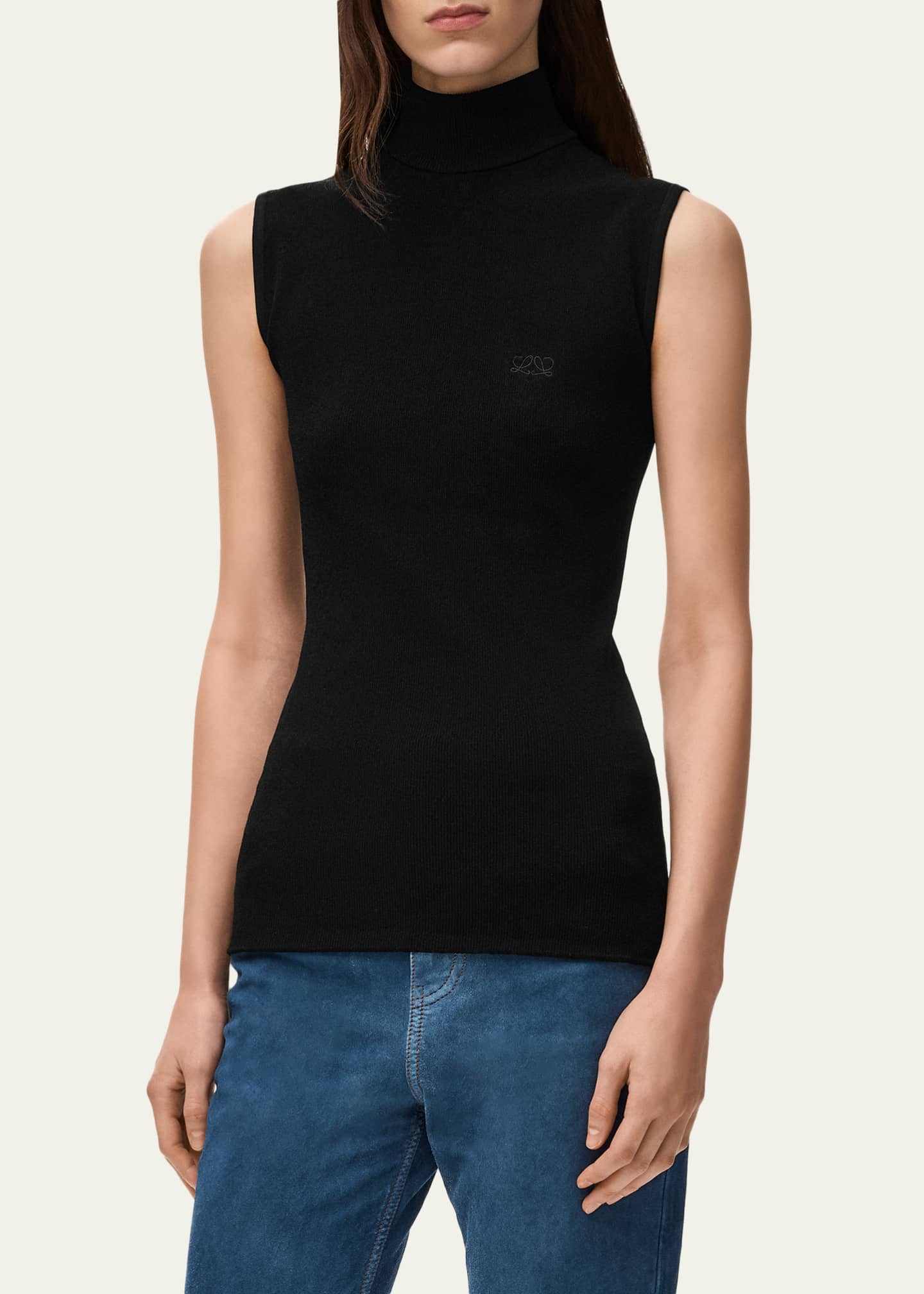 Loewe Turtleneck Sleeveless Knit Sweater - Bergdorf Goodman