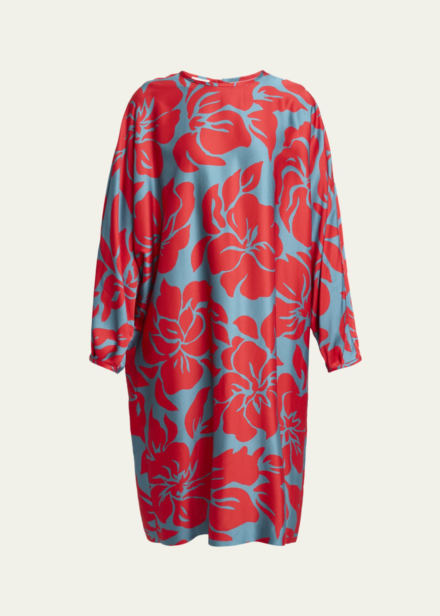 Dries Van Noten Dally Relaxed Floral Satin Midi Dress - Bergdorf Goodman
