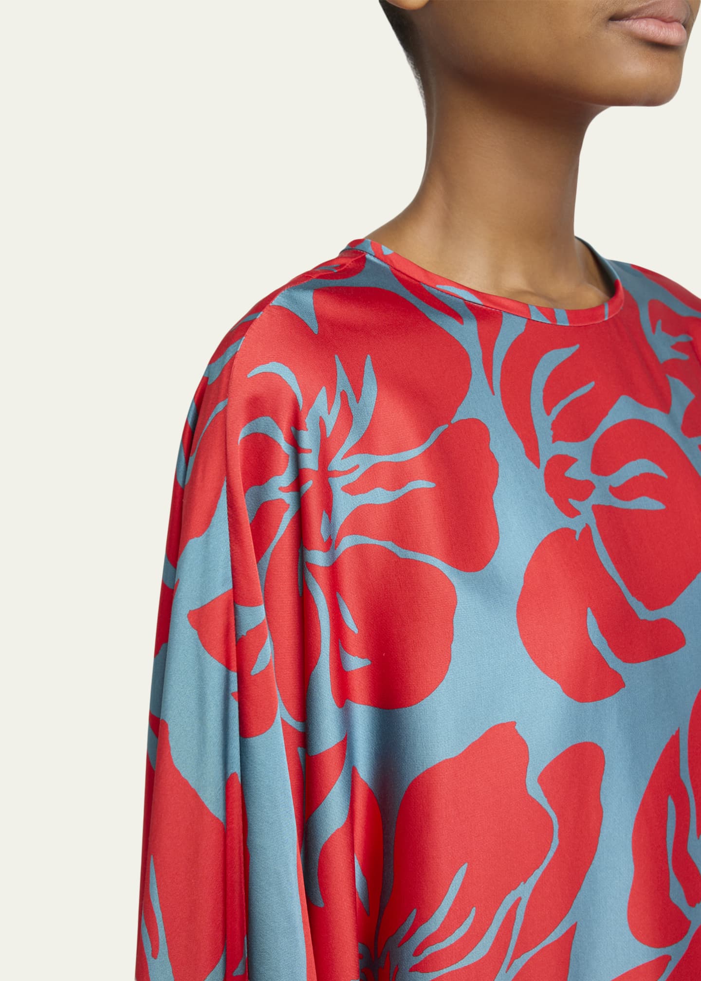 Dries Van Noten Dally Relaxed Floral Satin Midi Dress - Bergdorf Goodman
