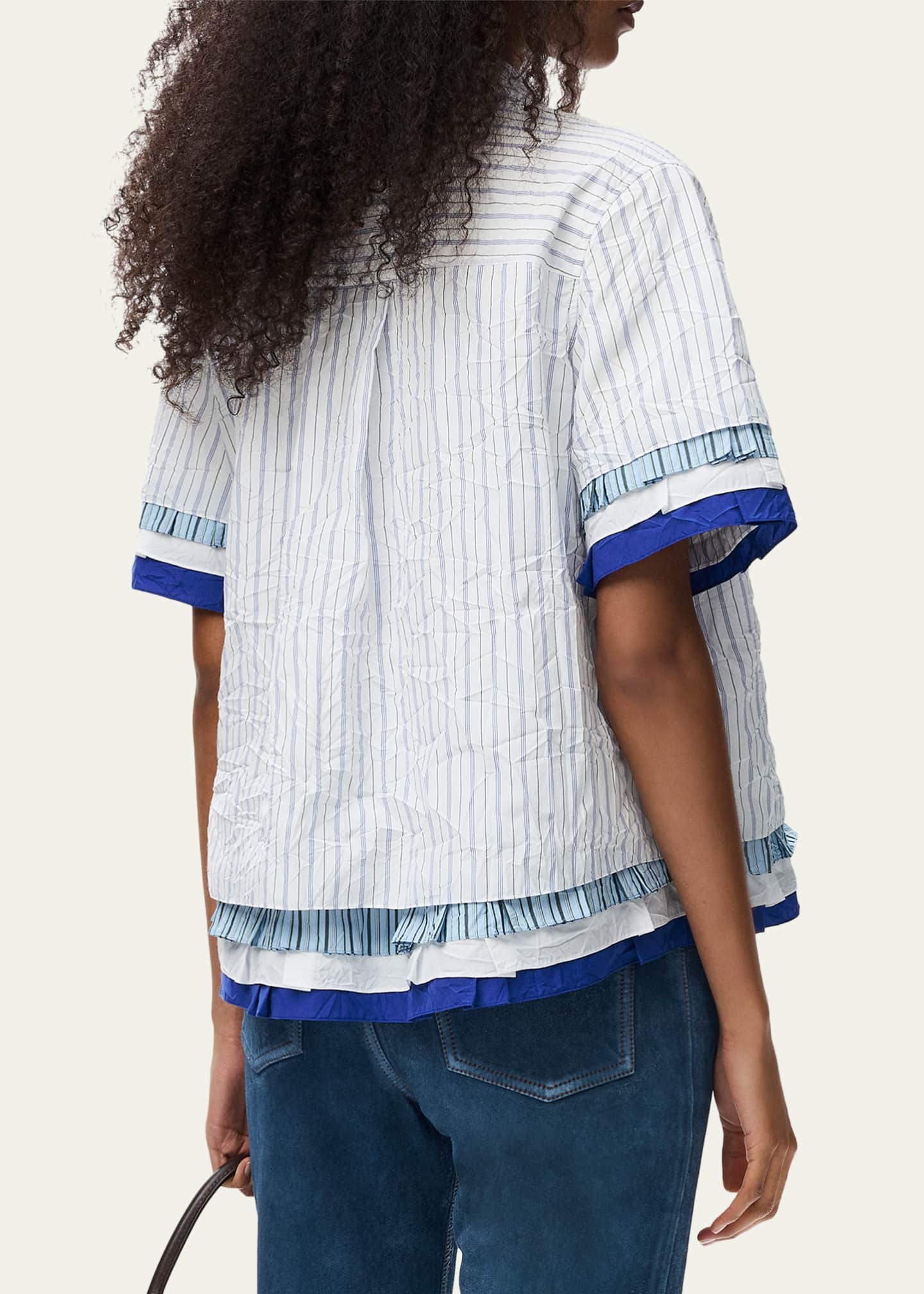 Loewe Short-Sleeve Layered Button-Down Shirt - Bergdorf Goodman