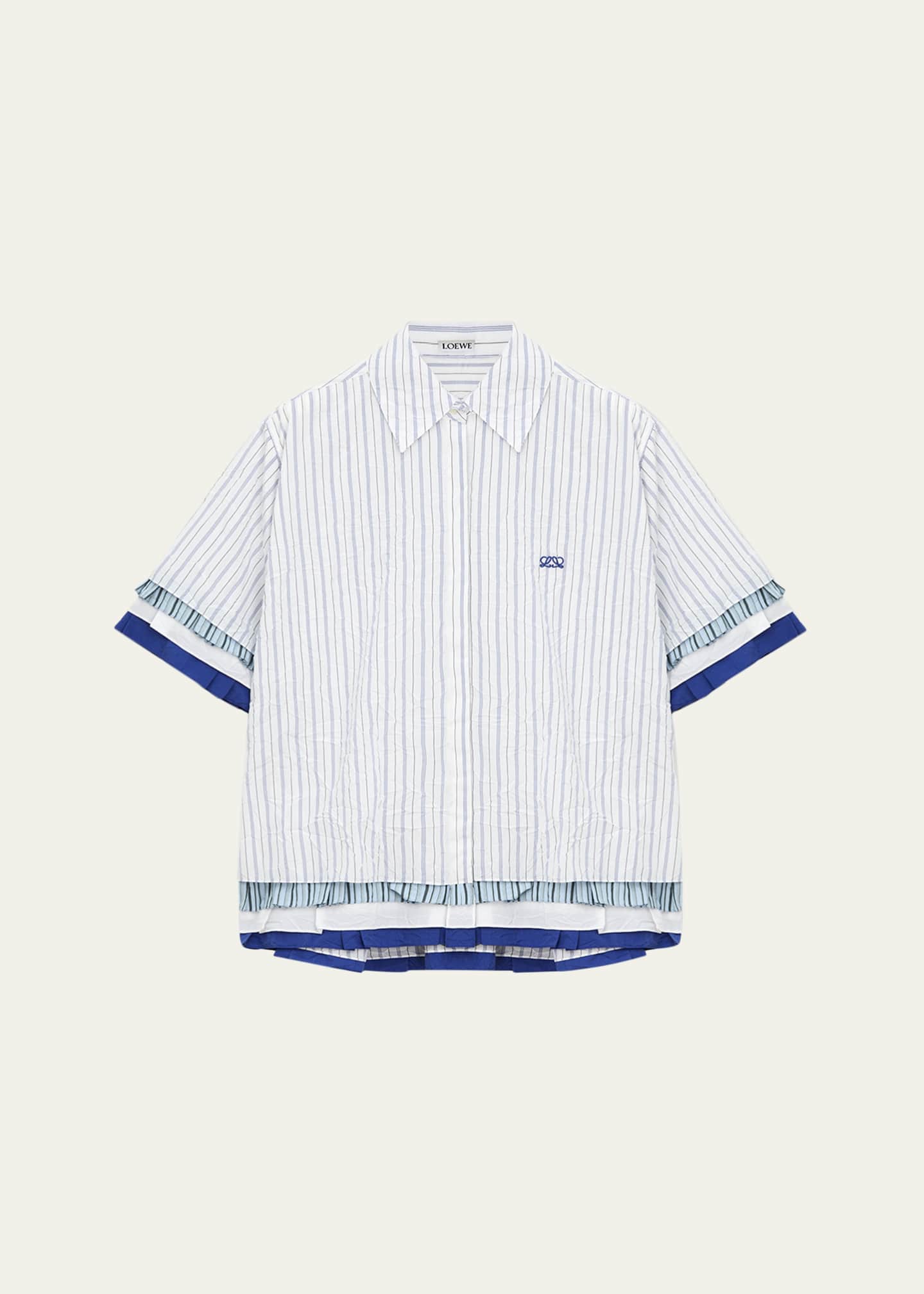 Loewe Short-Sleeve Layered Button-Down Shirt - Bergdorf Goodman
