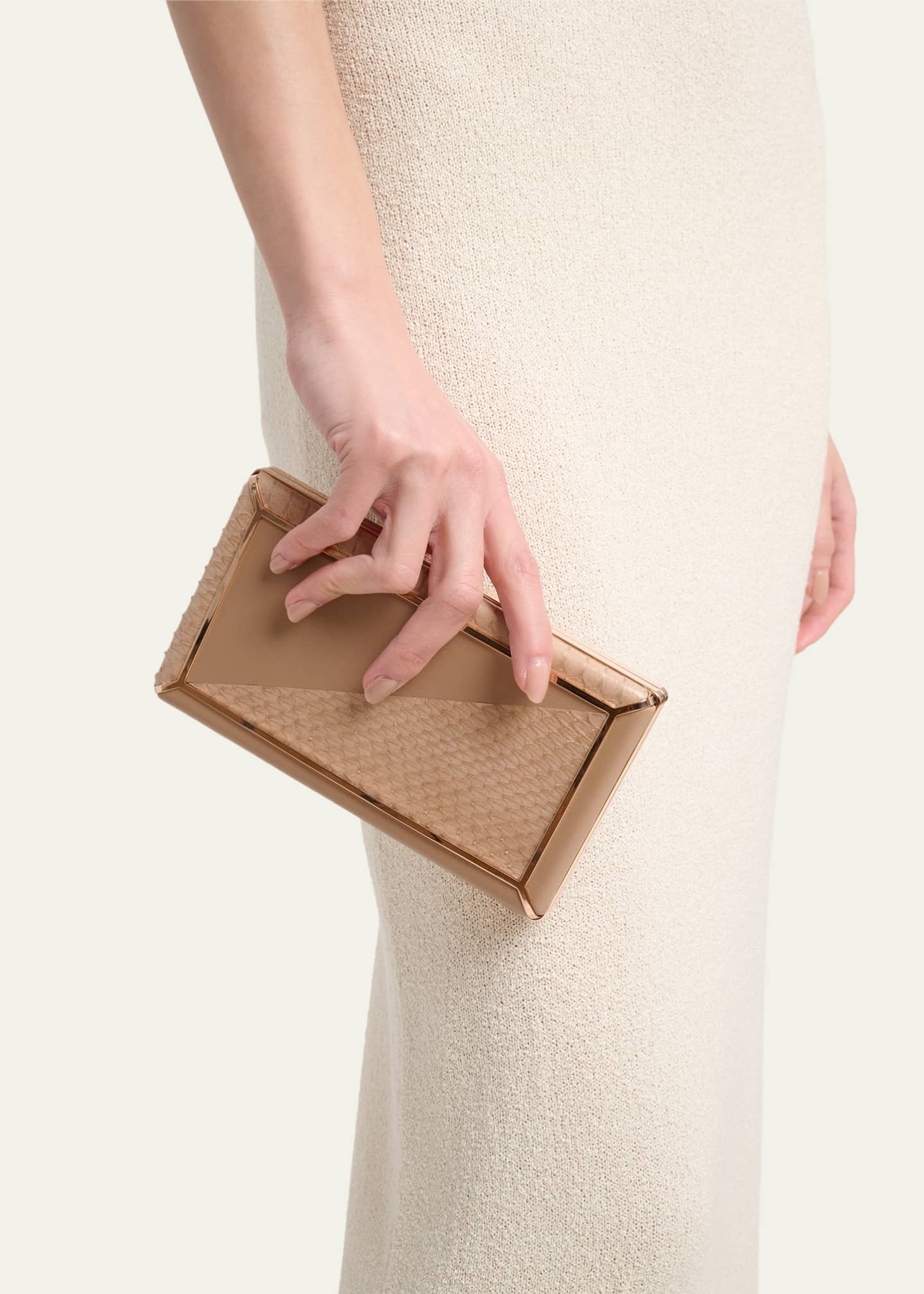 Gabriela Hearst Callas Leather & Snakeskin Clutch Bag - Bergdorf Goodman