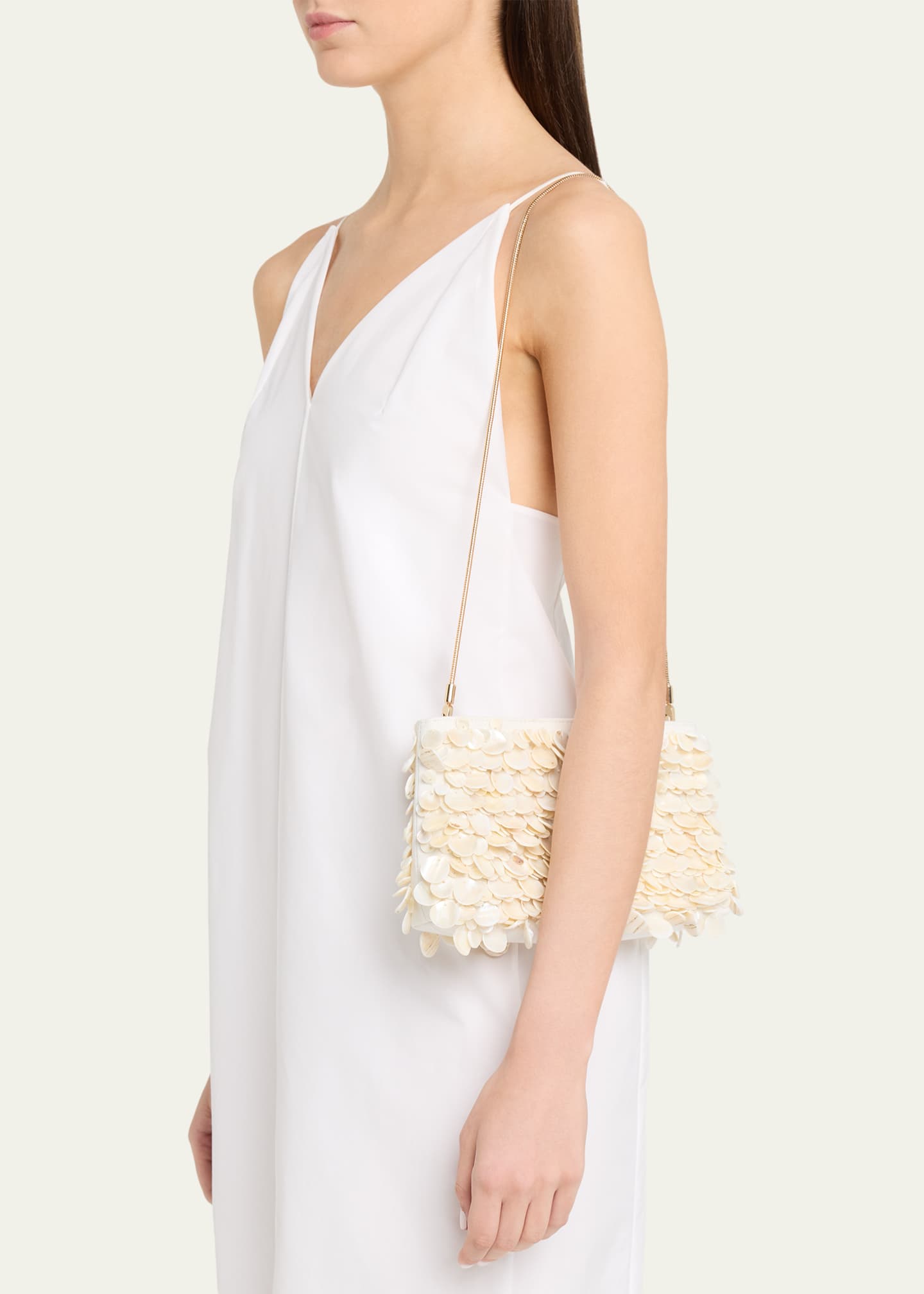 SIMKHAI Reese Seashell Leather Clutch Bag - Bergdorf Goodman