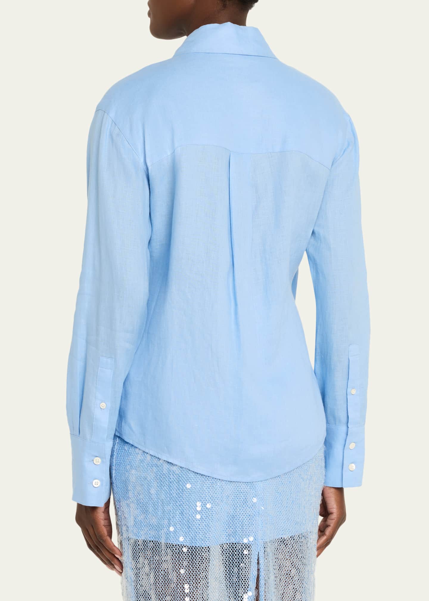 Veronica Beard Perezzi Asymmetric Linen Shirt - Bergdorf Goodman