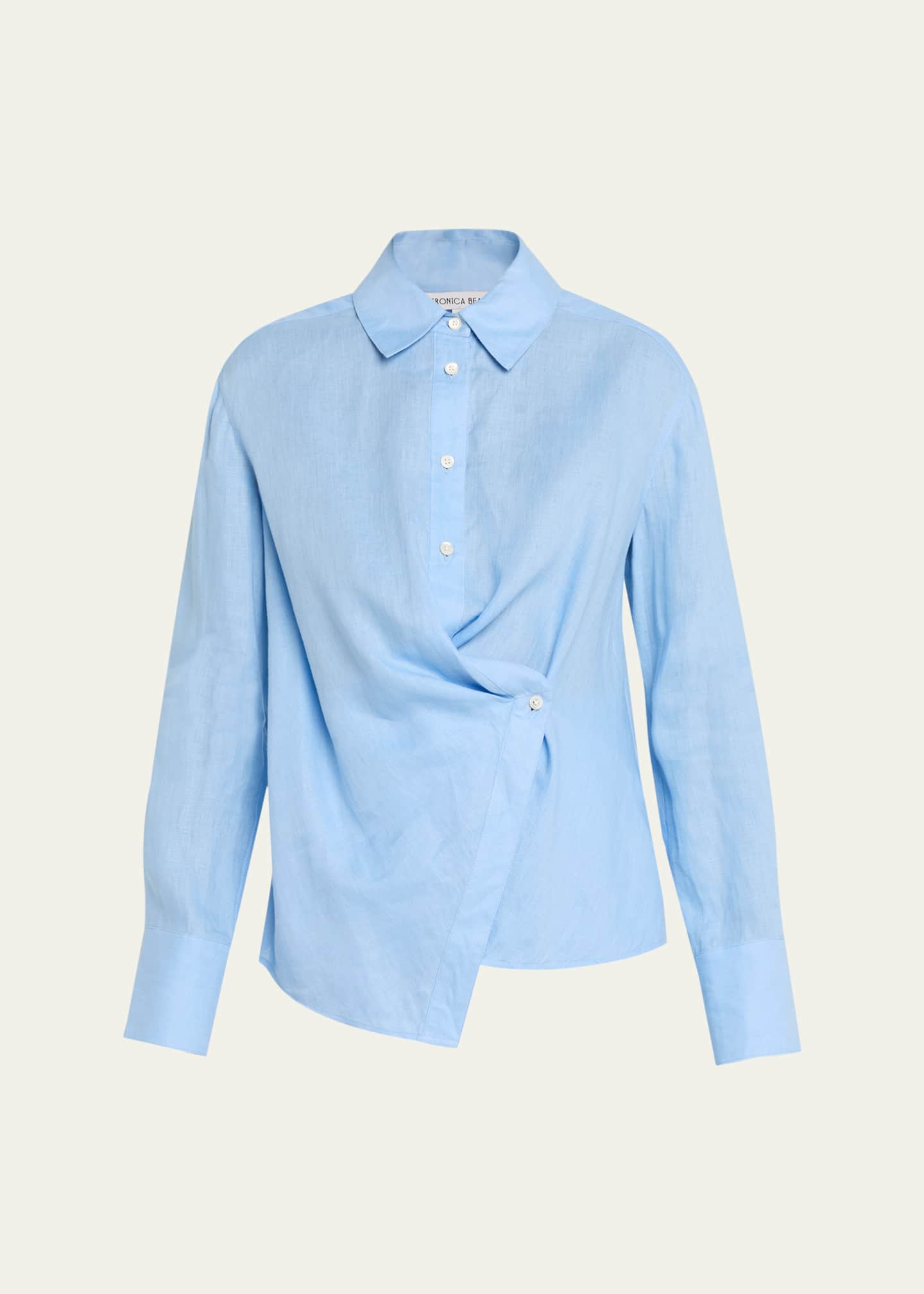 Veronica Beard Perezzi Asymmetric Linen Shirt - Bergdorf Goodman