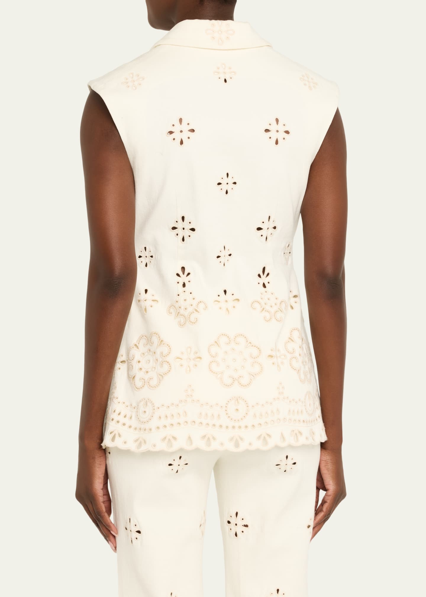 Veronica Beard Townes Eyelet Twill Vest - Bergdorf Goodman