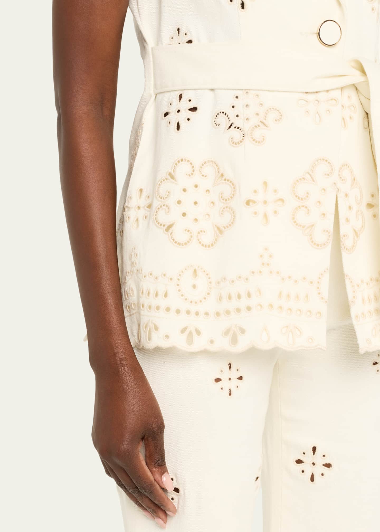 Veronica Beard Townes Eyelet Twill Vest - Bergdorf Goodman