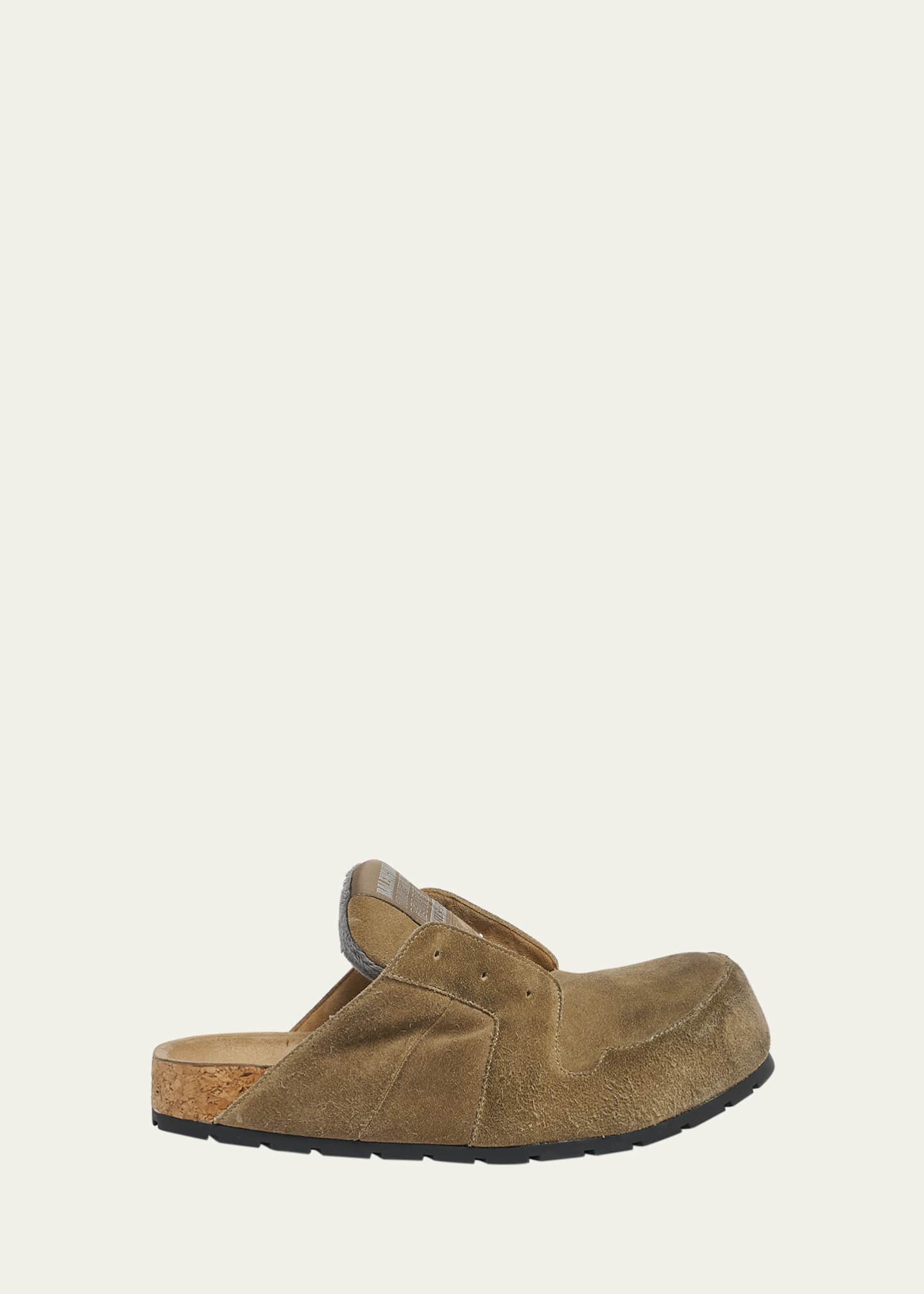 Balenciaga Men's Dumbo Distressed Suede Mules - Bergdorf Goodman