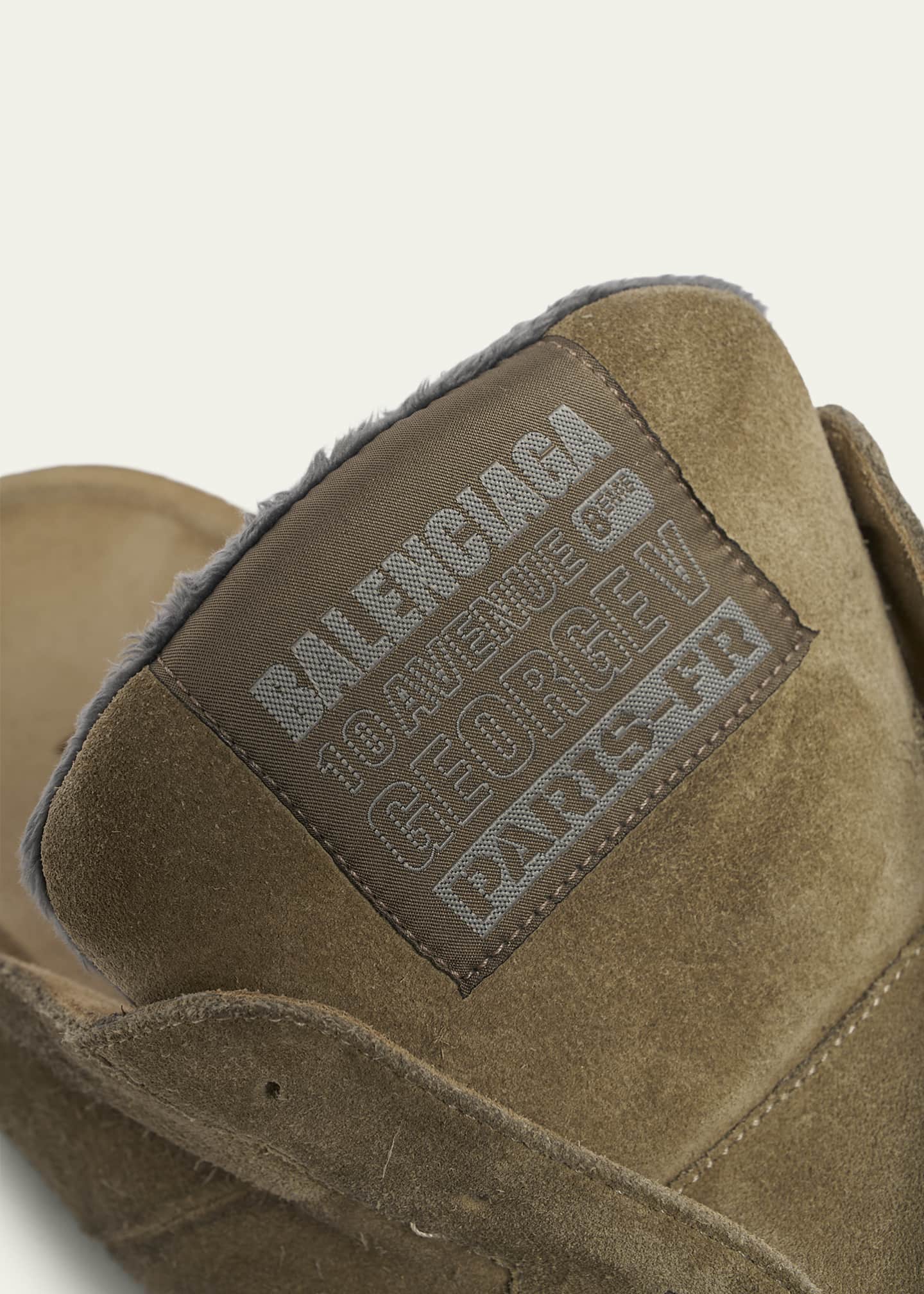 Balenciaga Men's Dumbo Distressed Suede Mules - Bergdorf Goodman