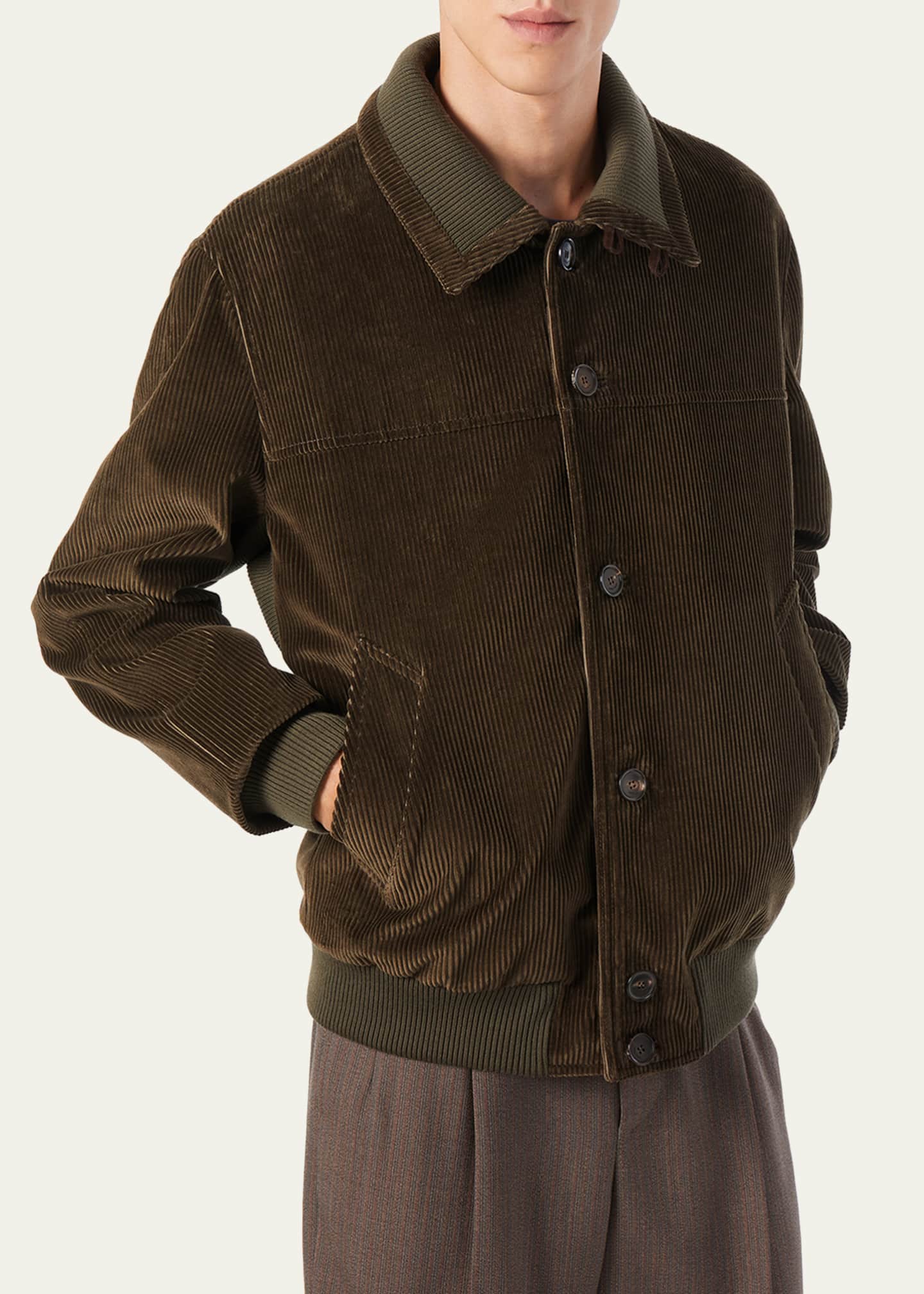 Loro Piana Men's Maremma Corduroy Bomber Jacket - Bergdorf Goodman