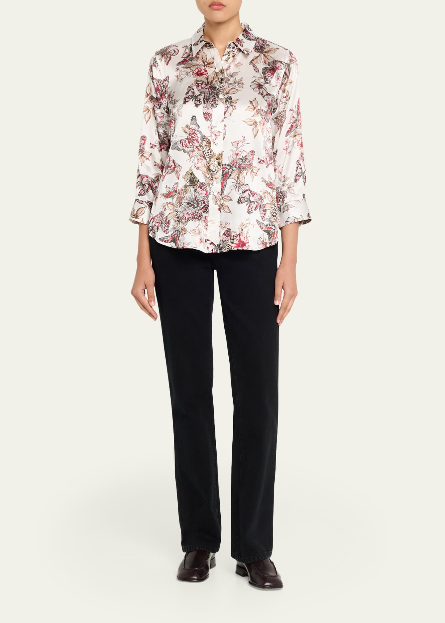 L'Agence Dani Silk Button-Front Blouse - Bergdorf Goodman