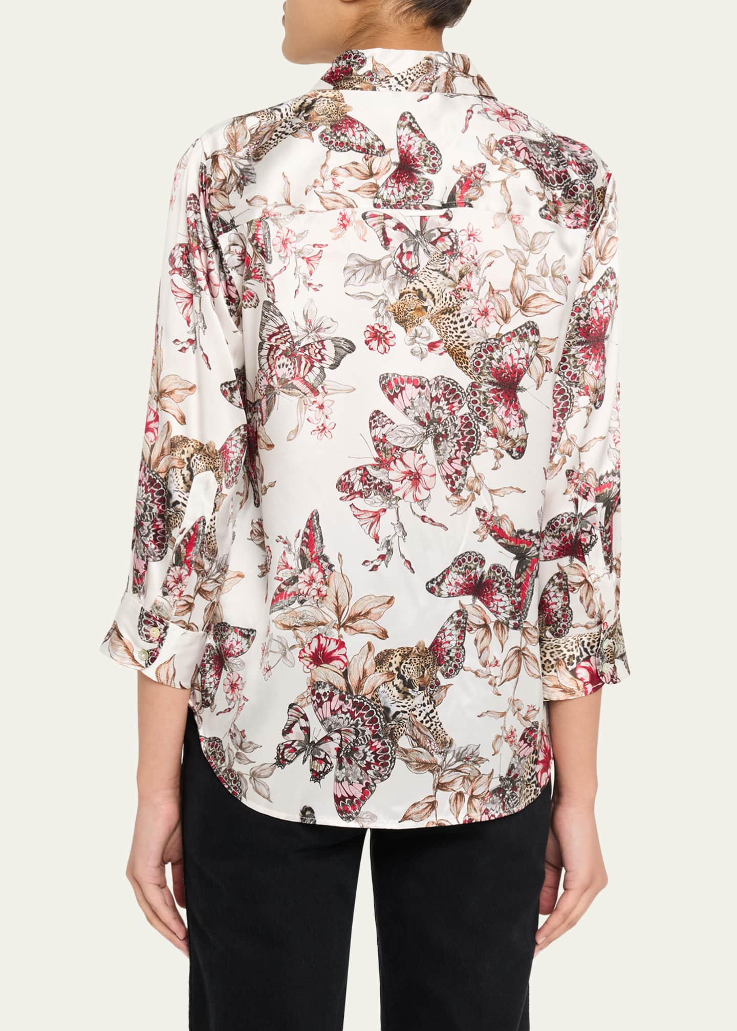 L'Agence Dani Silk Button-Front Blouse - Bergdorf Goodman