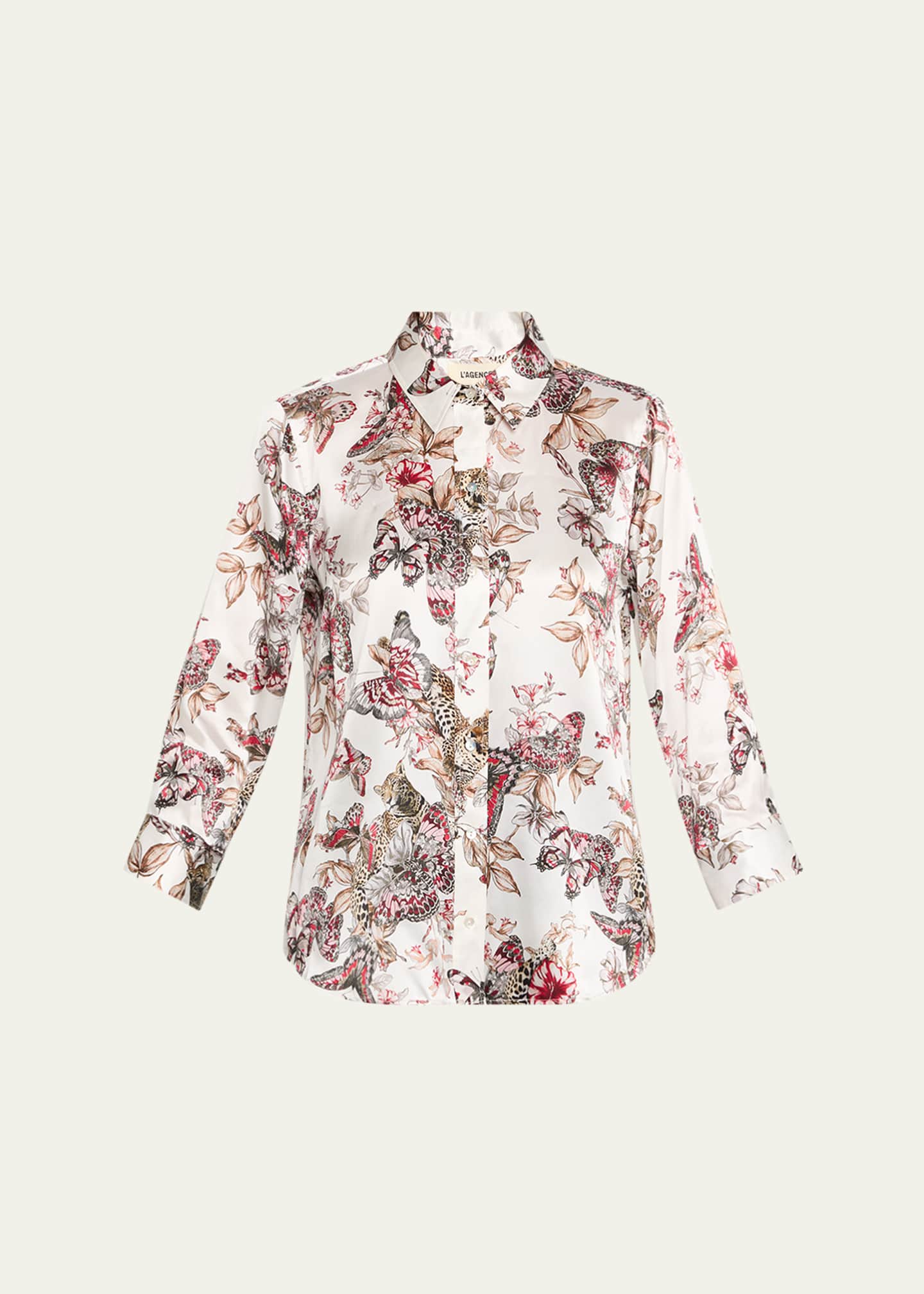 L'Agence Dani Silk Button-Front Blouse - Bergdorf Goodman