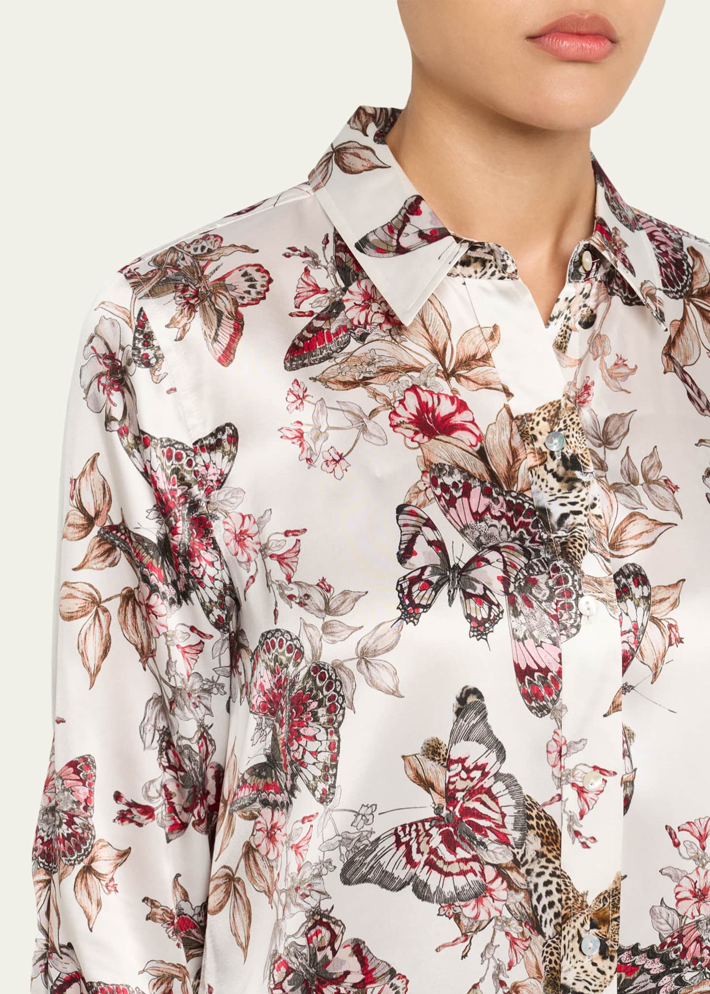 L'Agence Dani Silk Button-Front Blouse - Bergdorf Goodman
