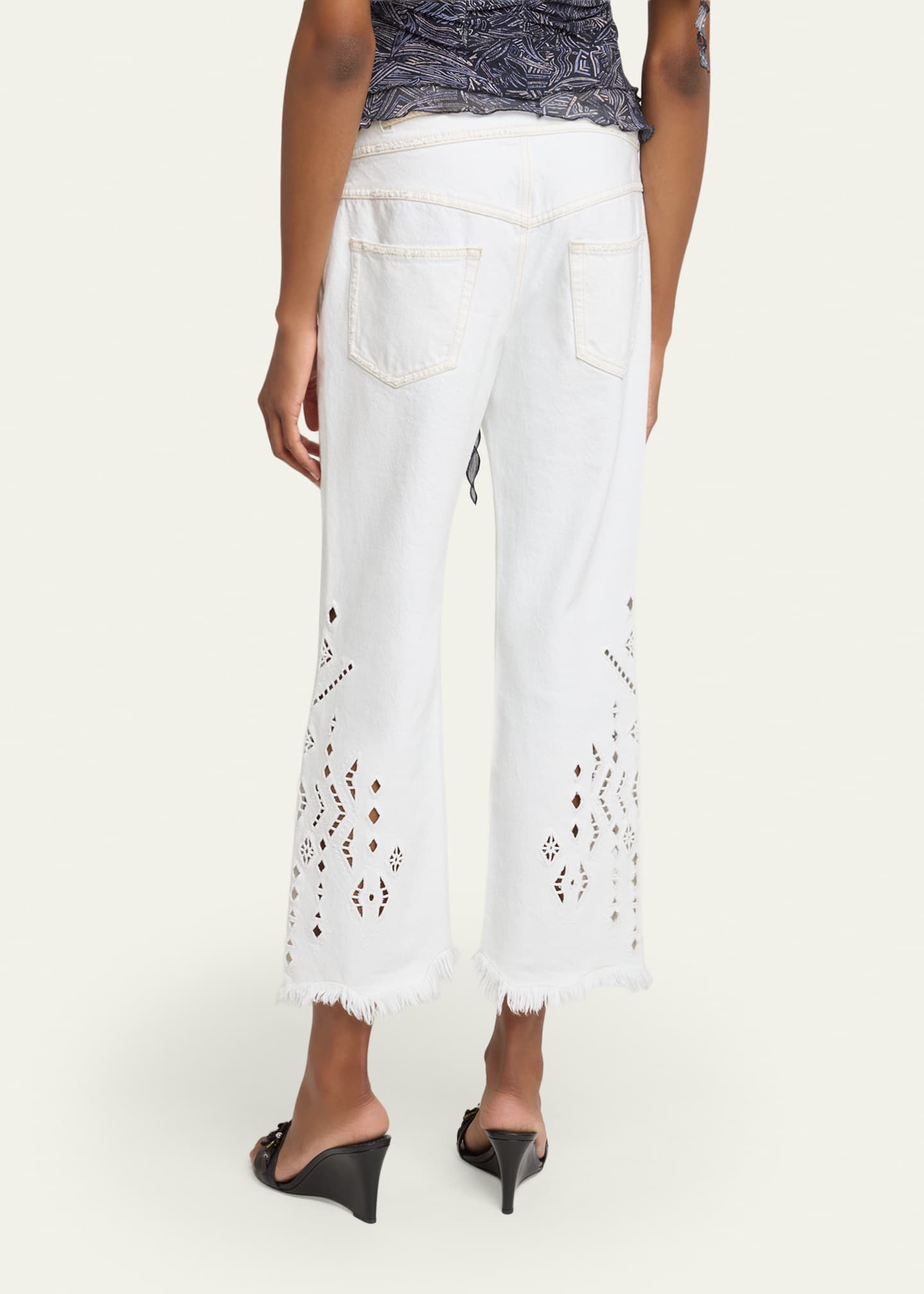 Isabel Marant Alison Embroidered Crop Jeans - Bergdorf Goodman