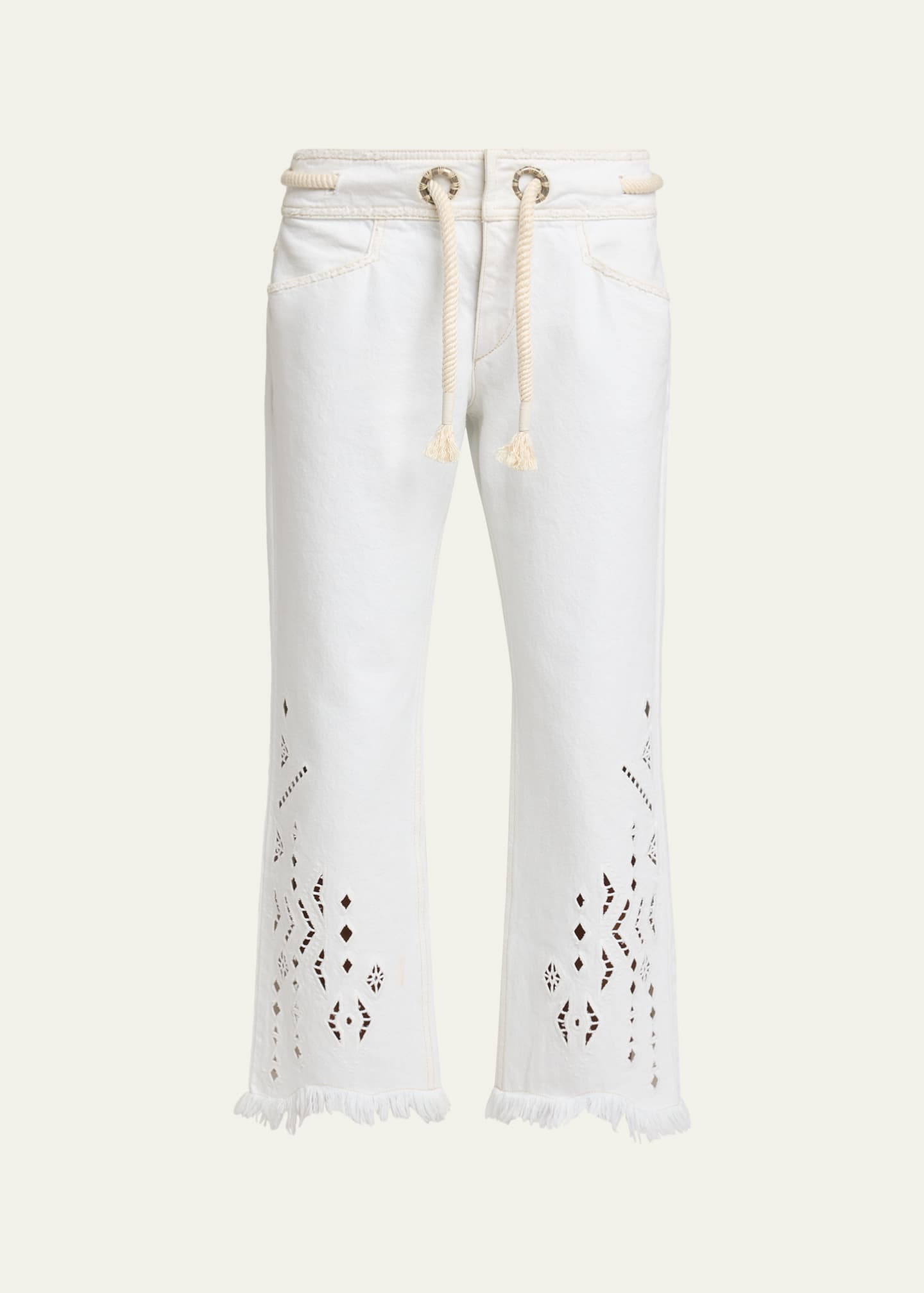 Isabel Marant Alison Embroidered Crop Jeans - Bergdorf Goodman