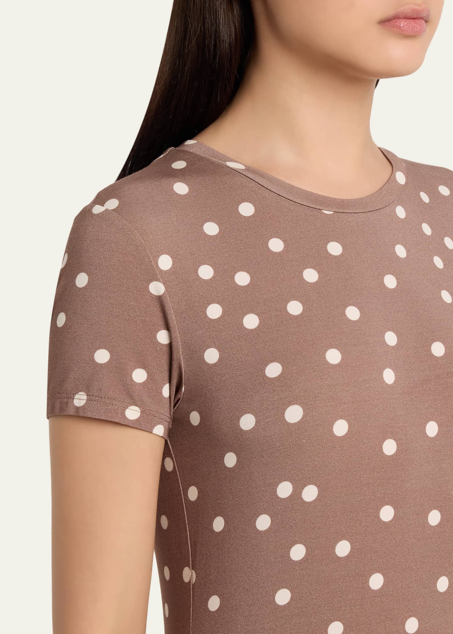 L'Agence Ressi Short-Sleeve Polka Dot Tee - Bergdorf Goodman
