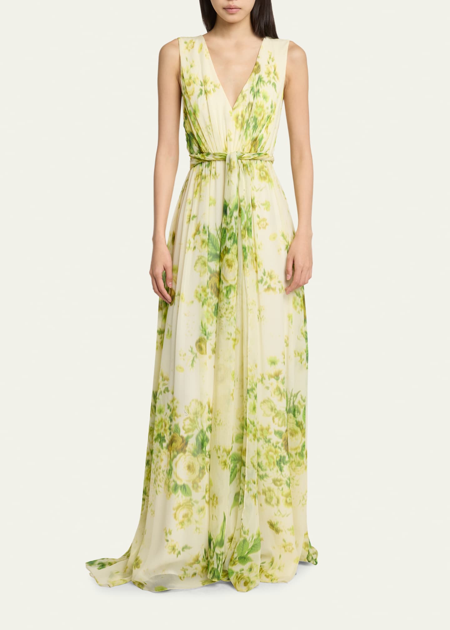 Erdem Sleeveless Floral-Print Silk Gown - Bergdorf Goodman