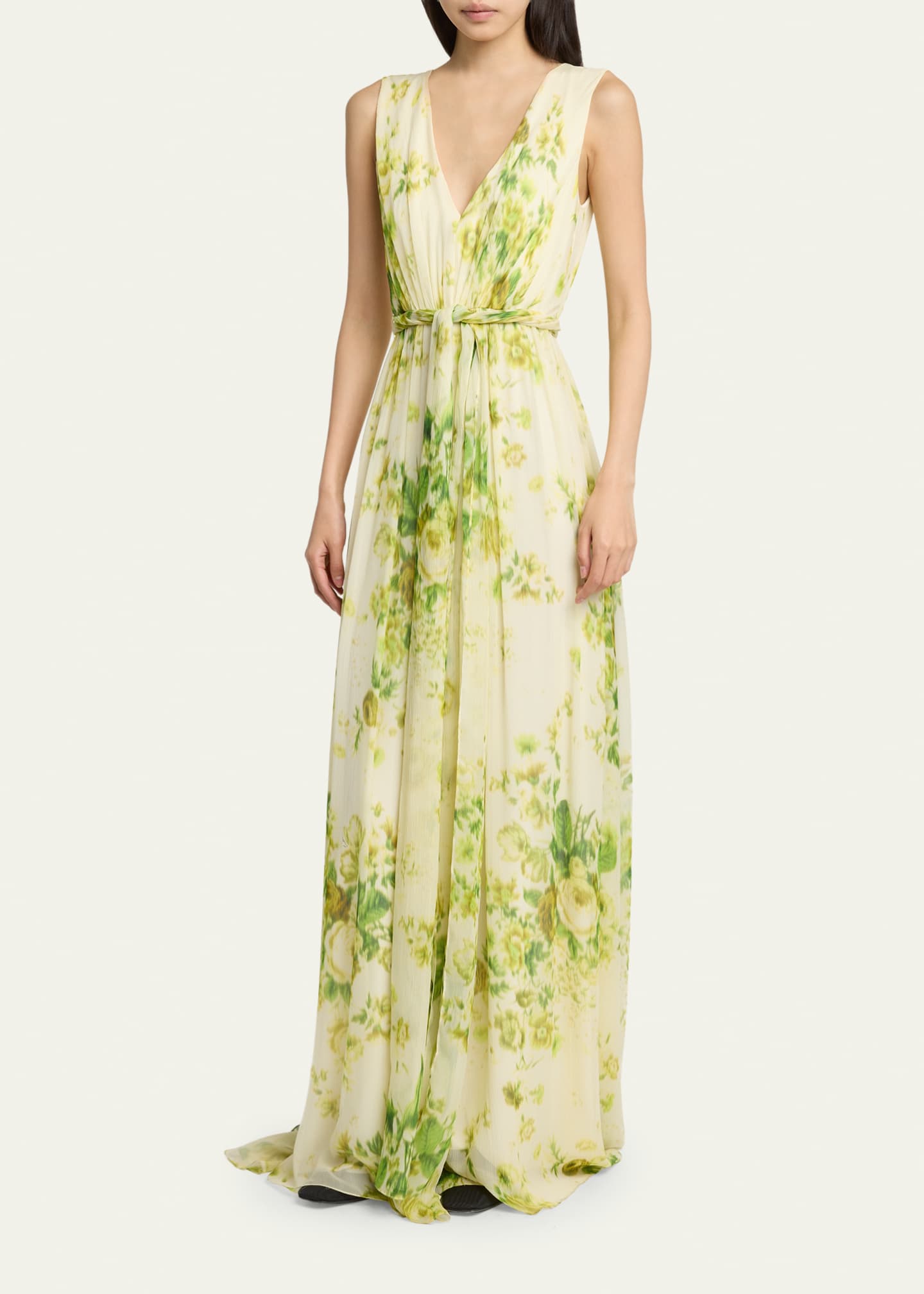 Erdem Sleeveless Floral-Print Silk Gown - Bergdorf Goodman