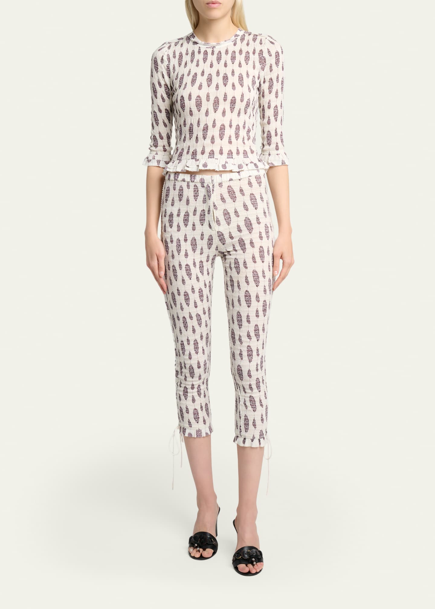 Isabel Marant Arie Smocked Gauze Open-Back Top - Bergdorf Goodman