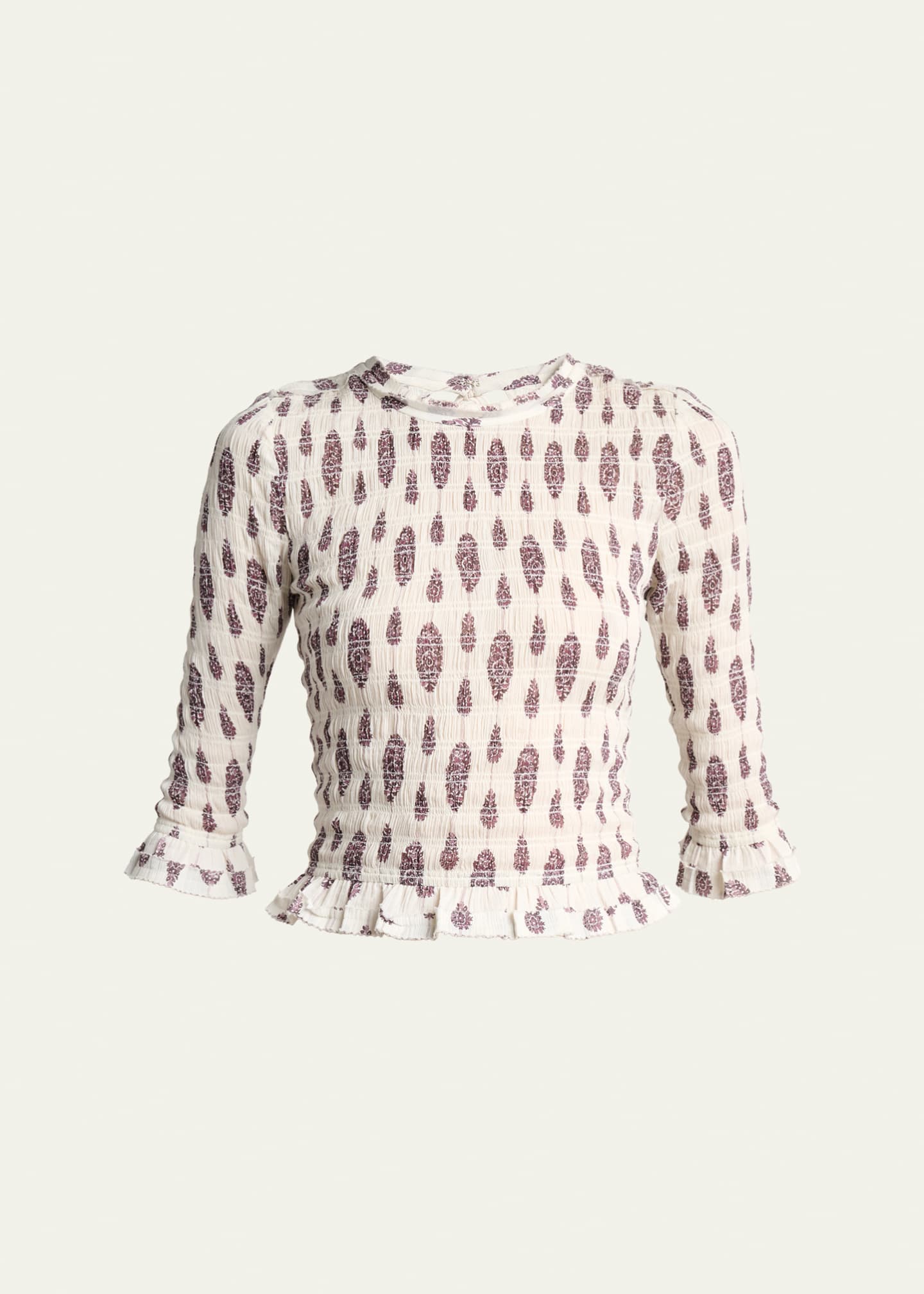 Isabel Marant Arie Smocked Gauze Open-Back Top - Bergdorf Goodman