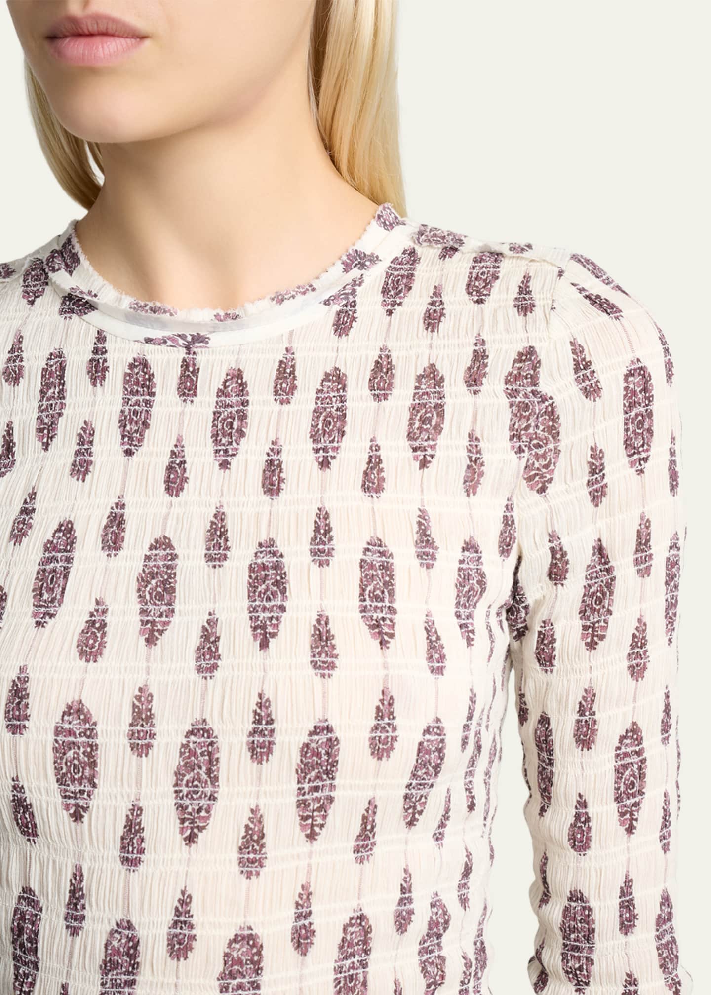 Isabel Marant Arie Smocked Gauze Open-Back Top - Bergdorf Goodman