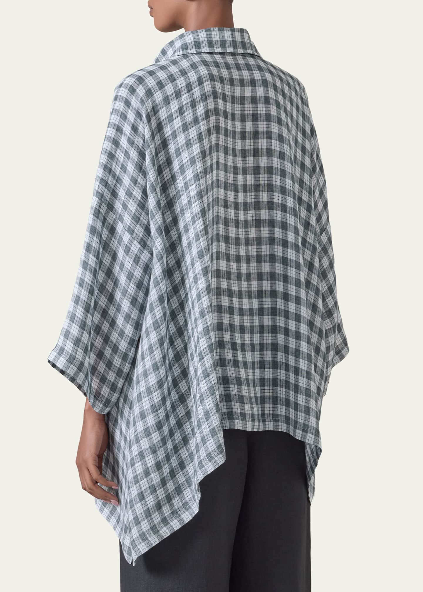 Eskandar Linen DPS Short Sleeve Shirt With Collar - Mid Plus Length ...