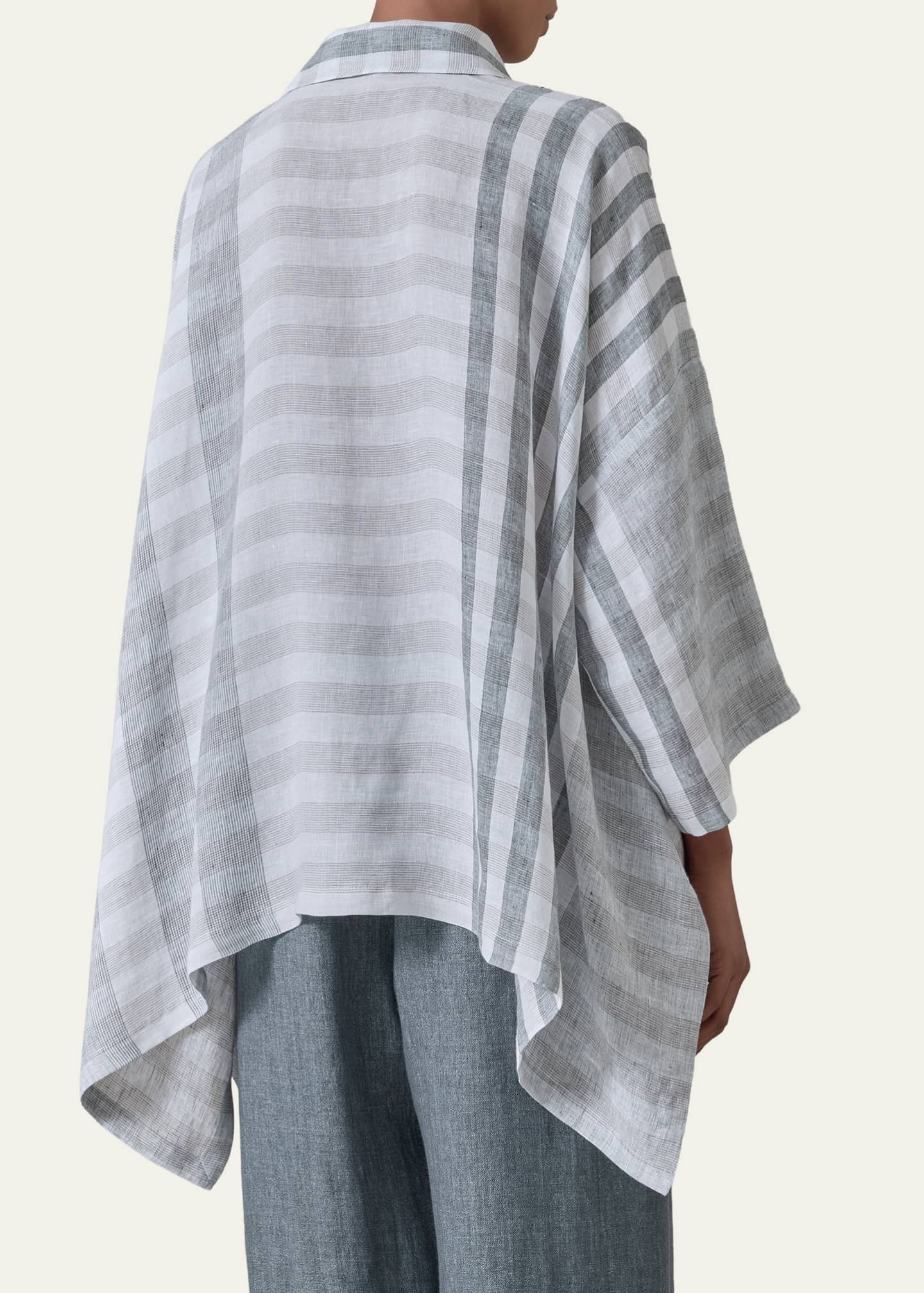 Eskandar Linen Double Pointed Sides Shirt With Collar - Mid Plus ...