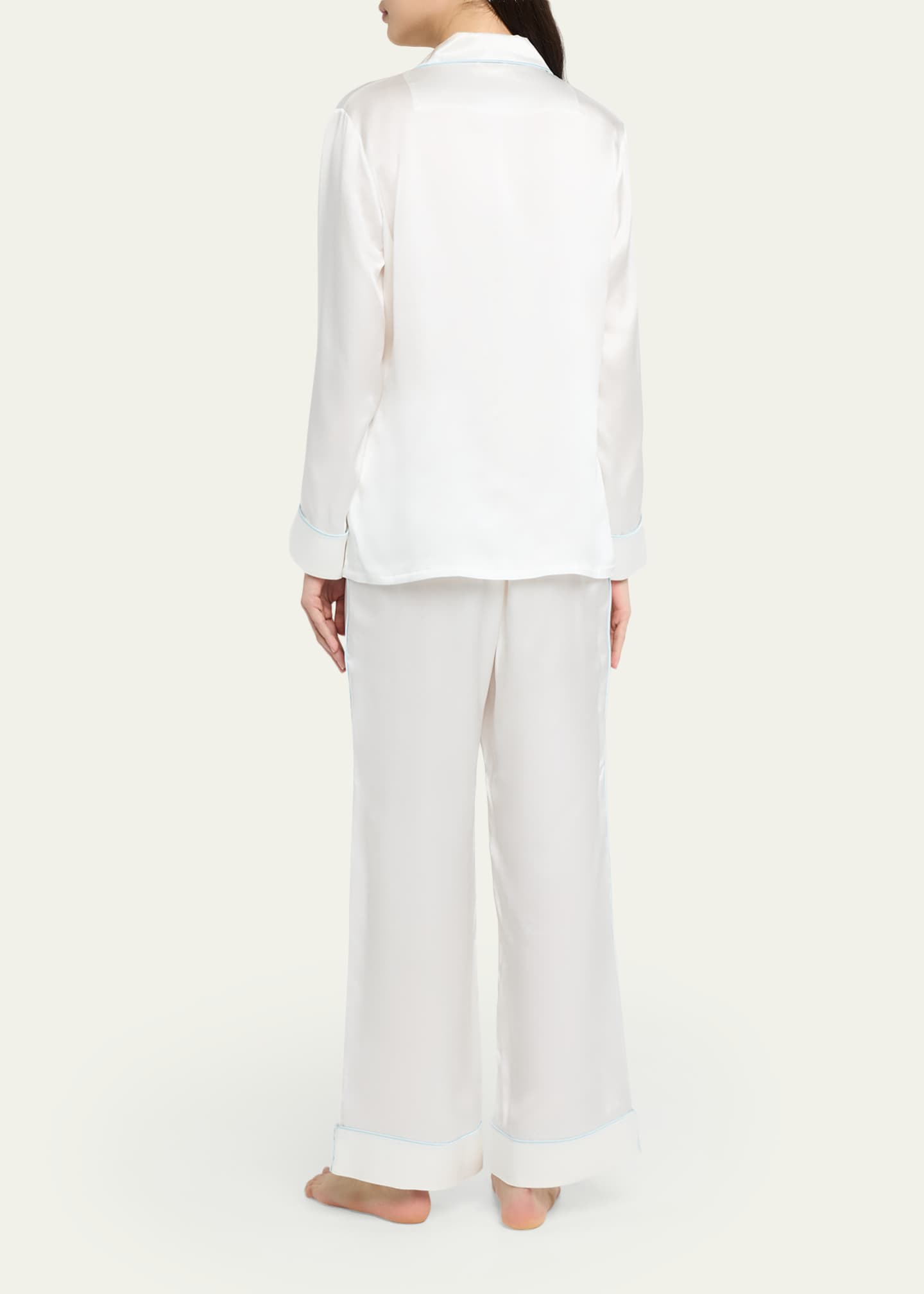 Olivia von Halle Coco Solid Silk Satin Pajama Set - Bergdorf Goodman