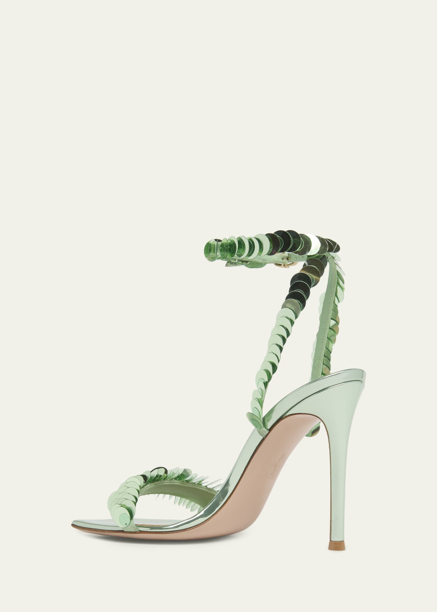 Gianvito Rossi 95mm Sequined Metallic Leather Sandals - Bergdorf Goodman