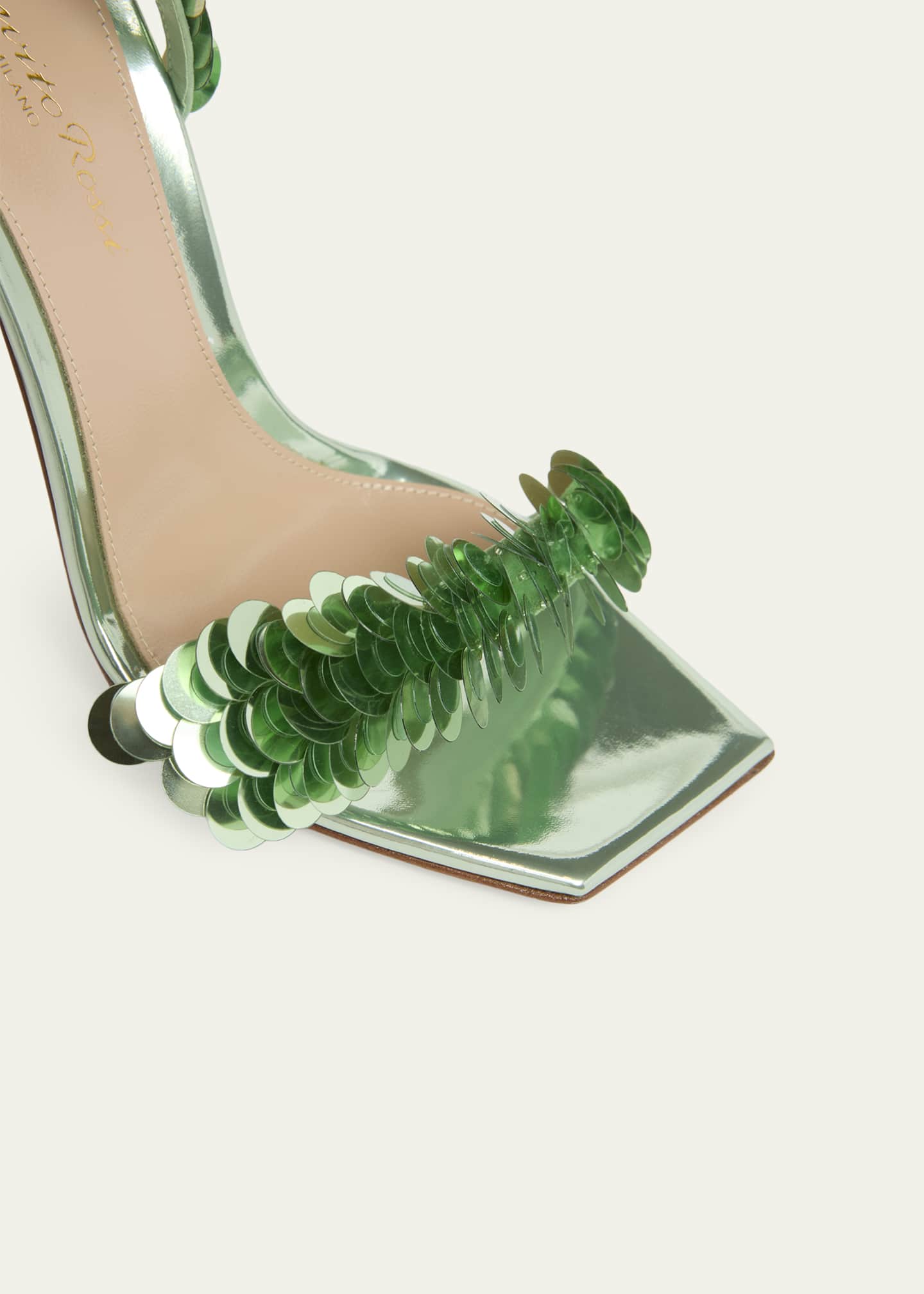 Gianvito Rossi 95mm Sequined Metallic Leather Sandals - Bergdorf Goodman