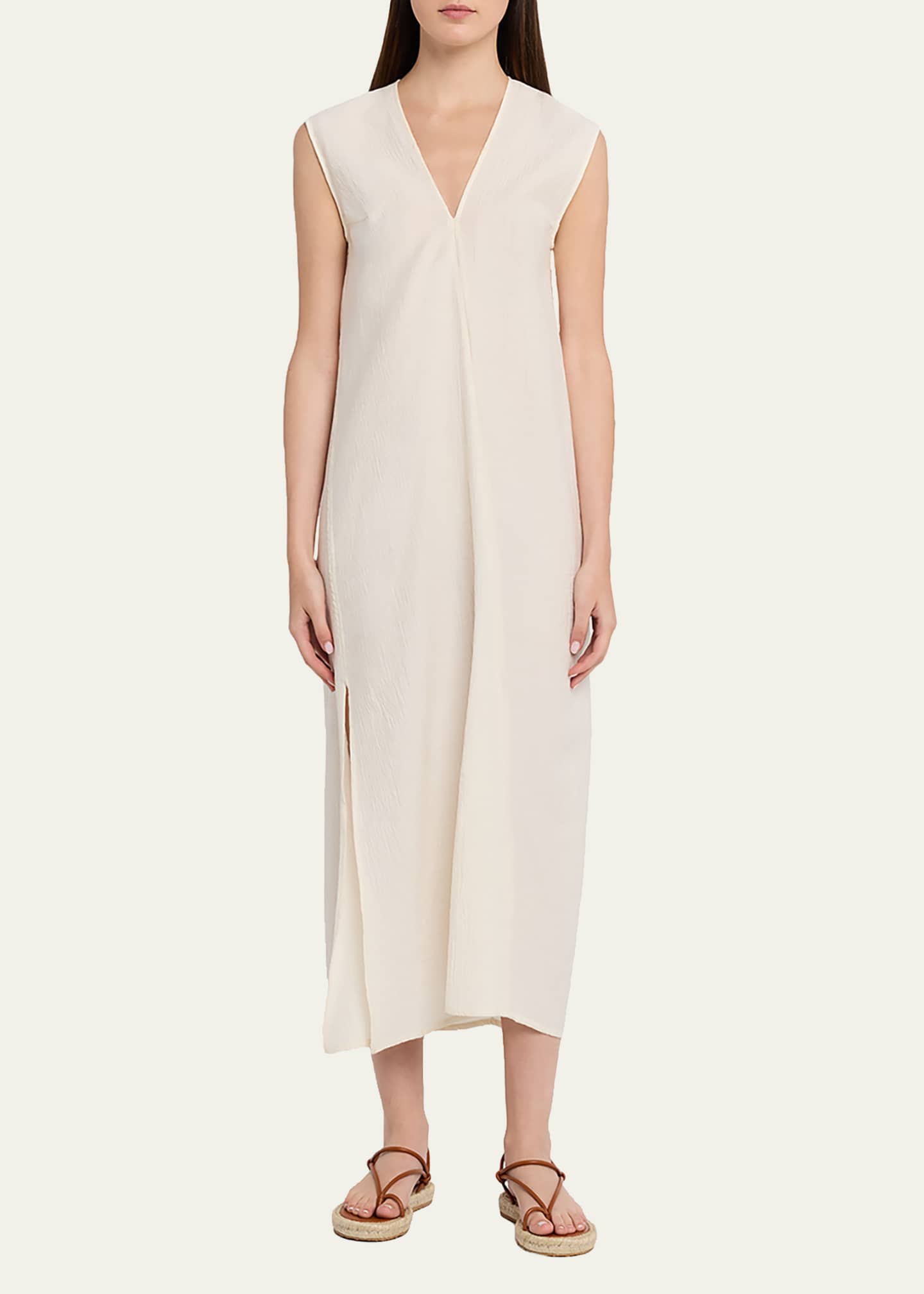 Gianvito Rossi Nappa Leather Espadrille Thong Sandals - Bergdorf Goodman