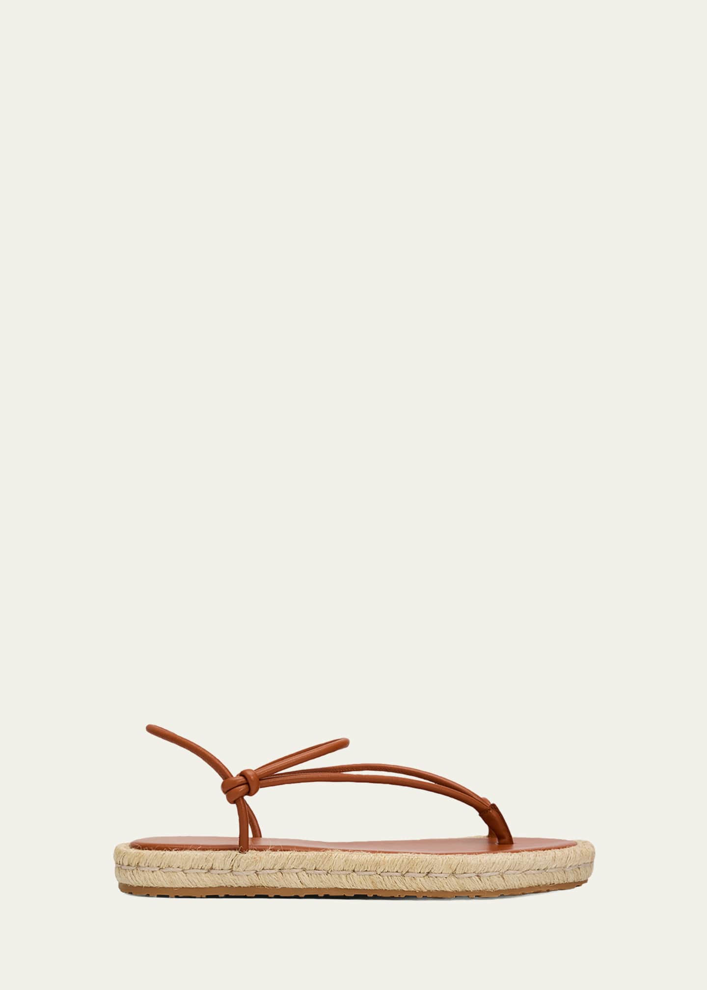 Gianvito Rossi Nappa Leather Espadrille Thong Sandals - Bergdorf Goodman