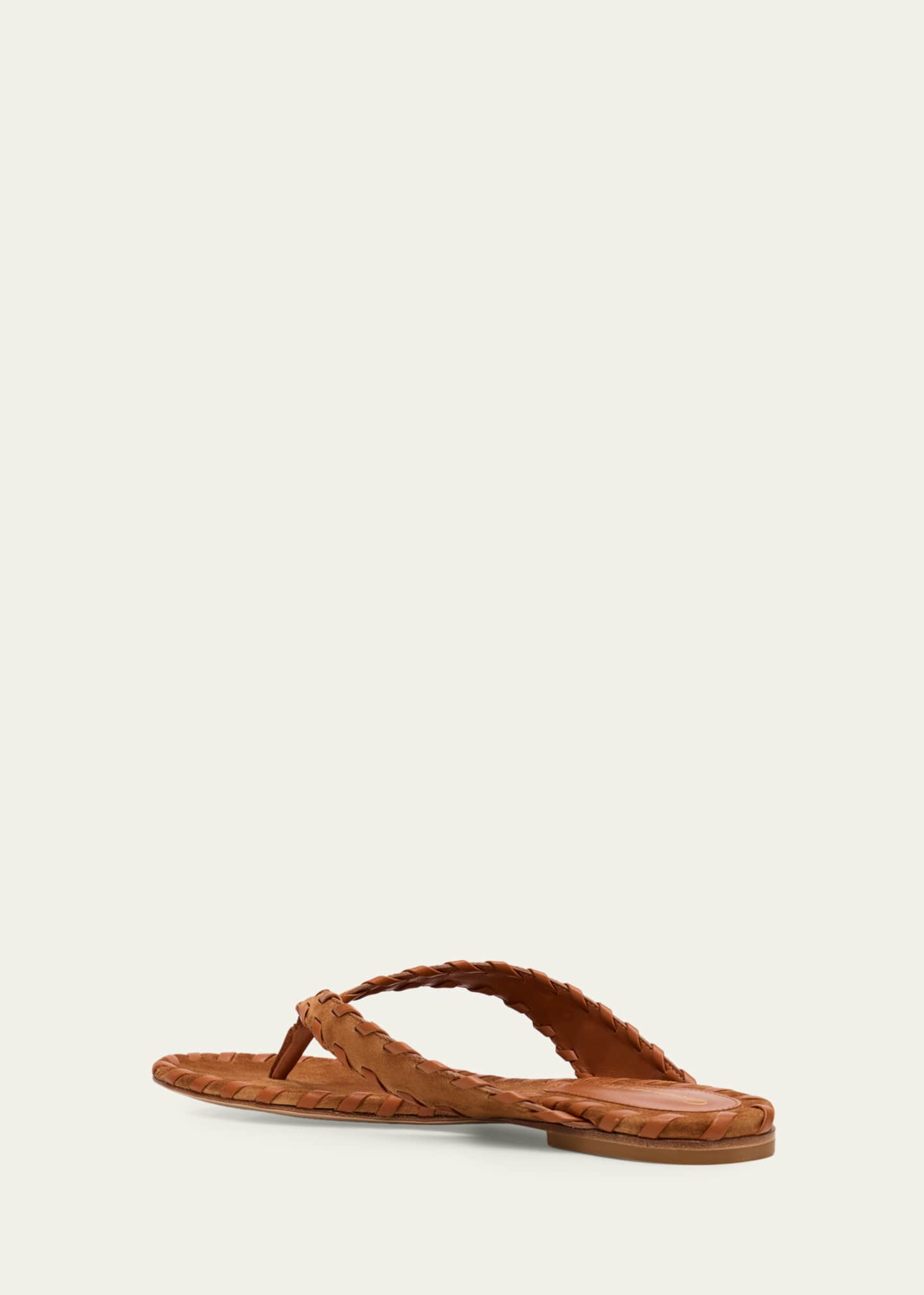 Gianvito Rossi Whipstitch Suede Thong Sandals - Bergdorf Goodman