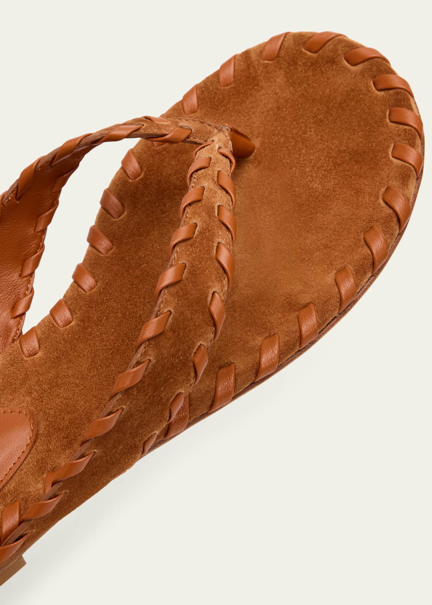 Gianvito Rossi Whipstitch Suede Thong Sandals - Bergdorf Goodman
