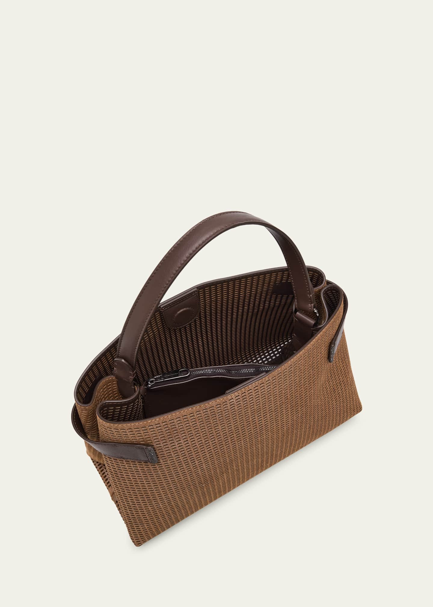 Brunello Cucinelli Essence Sparkling Leather Top-Handle Bag - Bergdorf ...