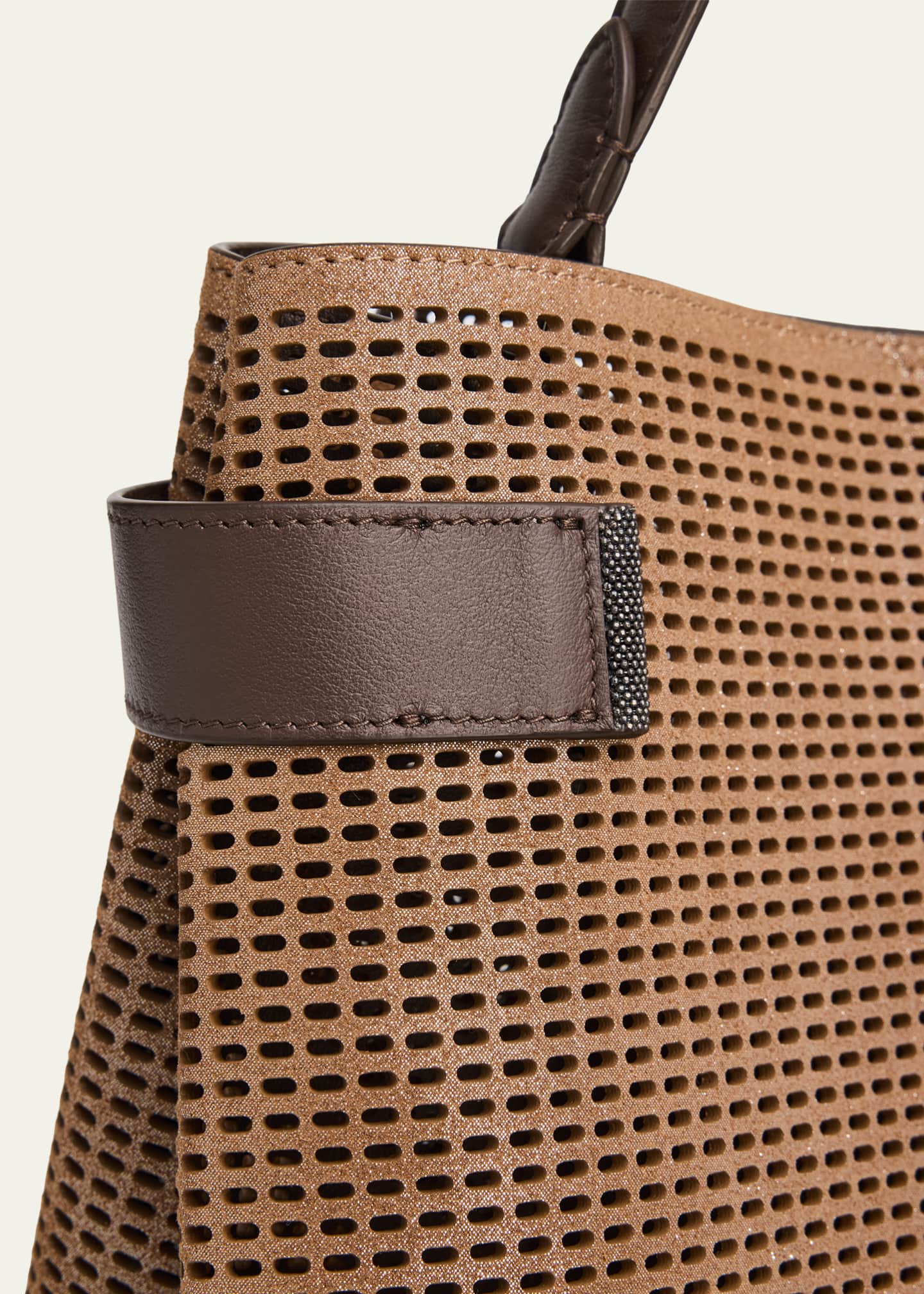 Brunello Cucinelli Essence Sparkling Leather Top-Handle Bag - Bergdorf ...