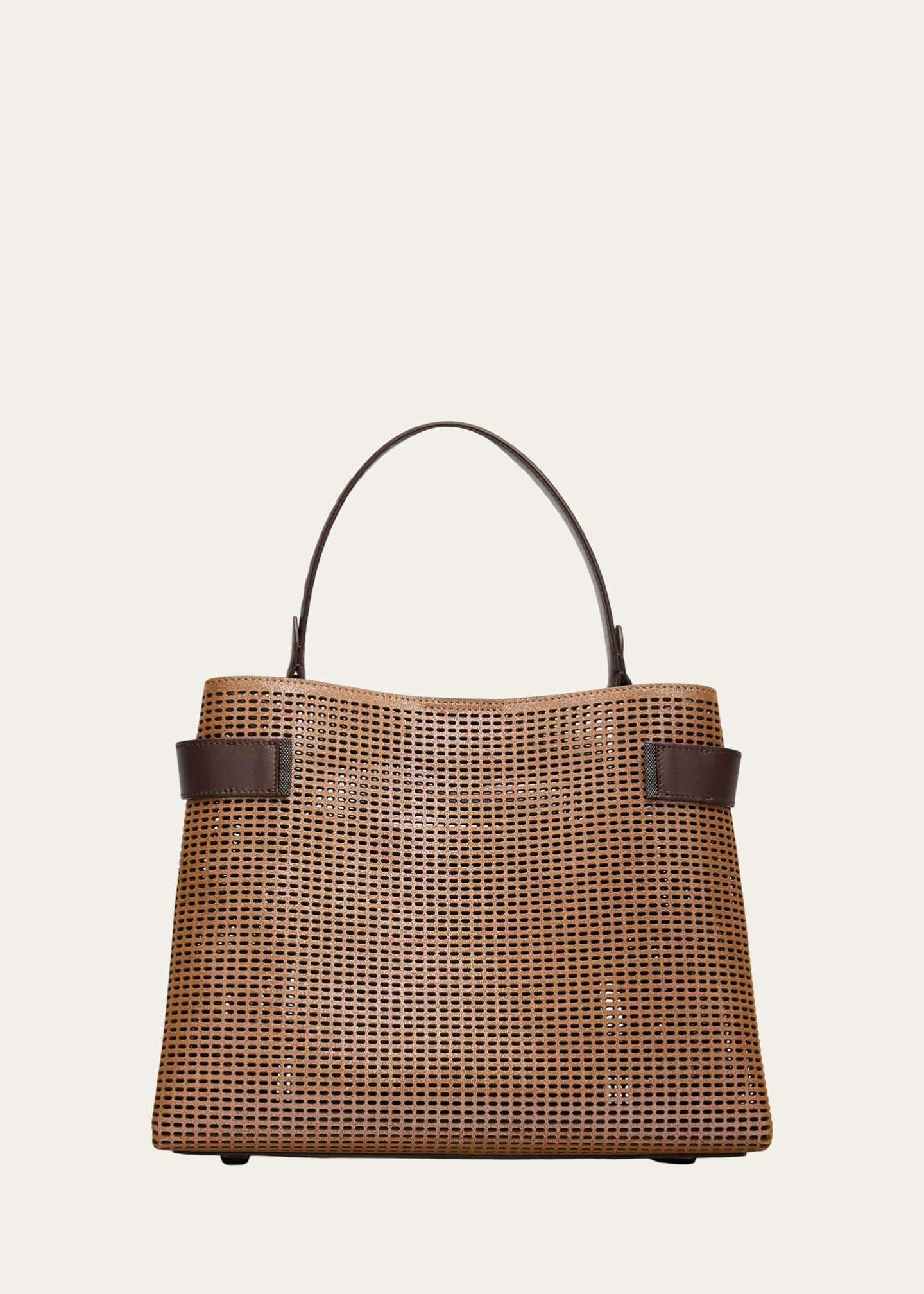 Brunello Cucinelli Essence Sparkling Leather Top-Handle Bag - Bergdorf ...