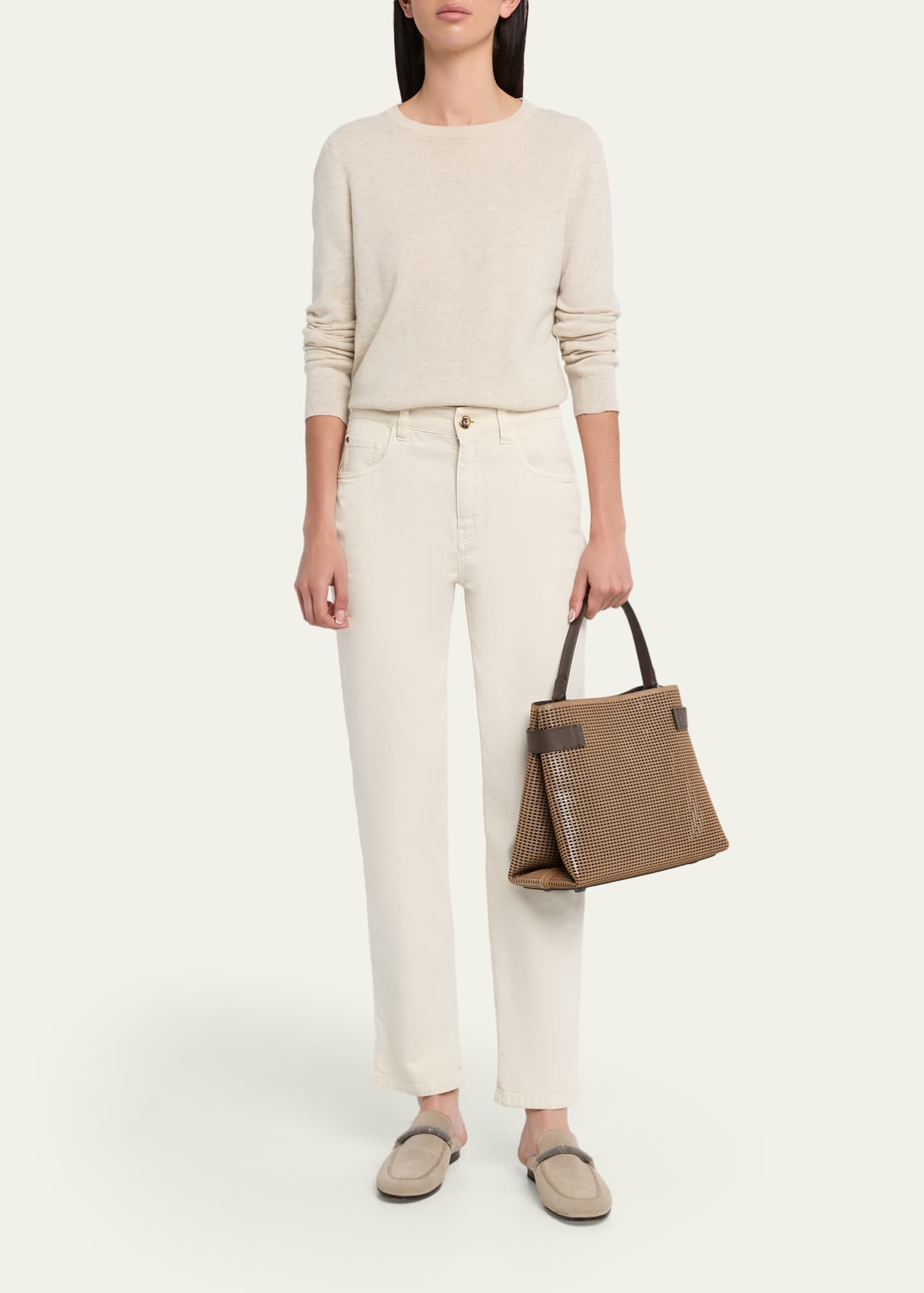 Brunello Cucinelli Essence Sparkling Leather Top-Handle Bag - Bergdorf ...
