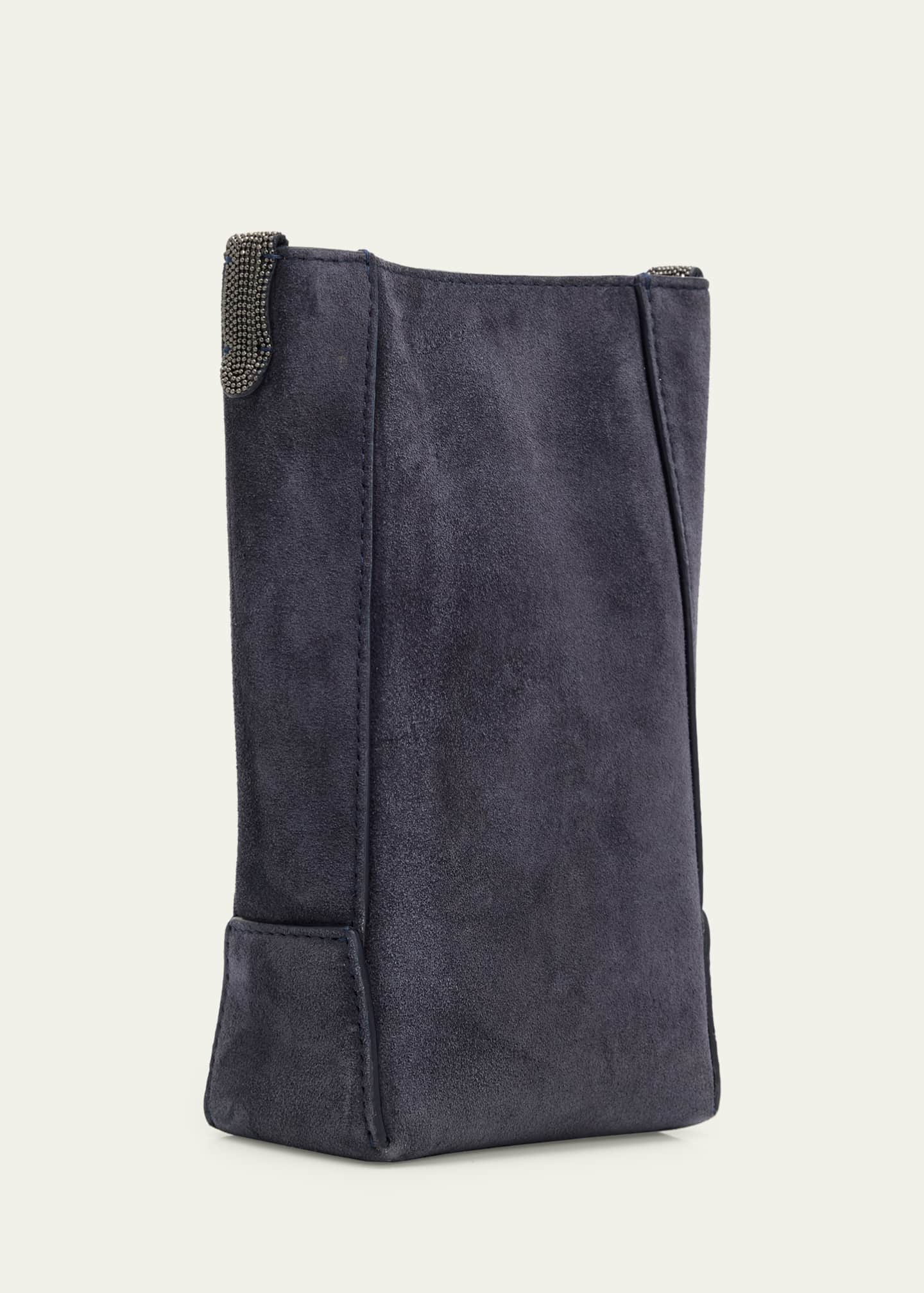 Brunello Cucinelli BC Duo Suede Phone Holder w/ Monili - Bergdorf Goodman